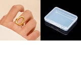 1 Set 1Pc Stainless Steel Oval Cuff Rings for Women Golden Inner ...