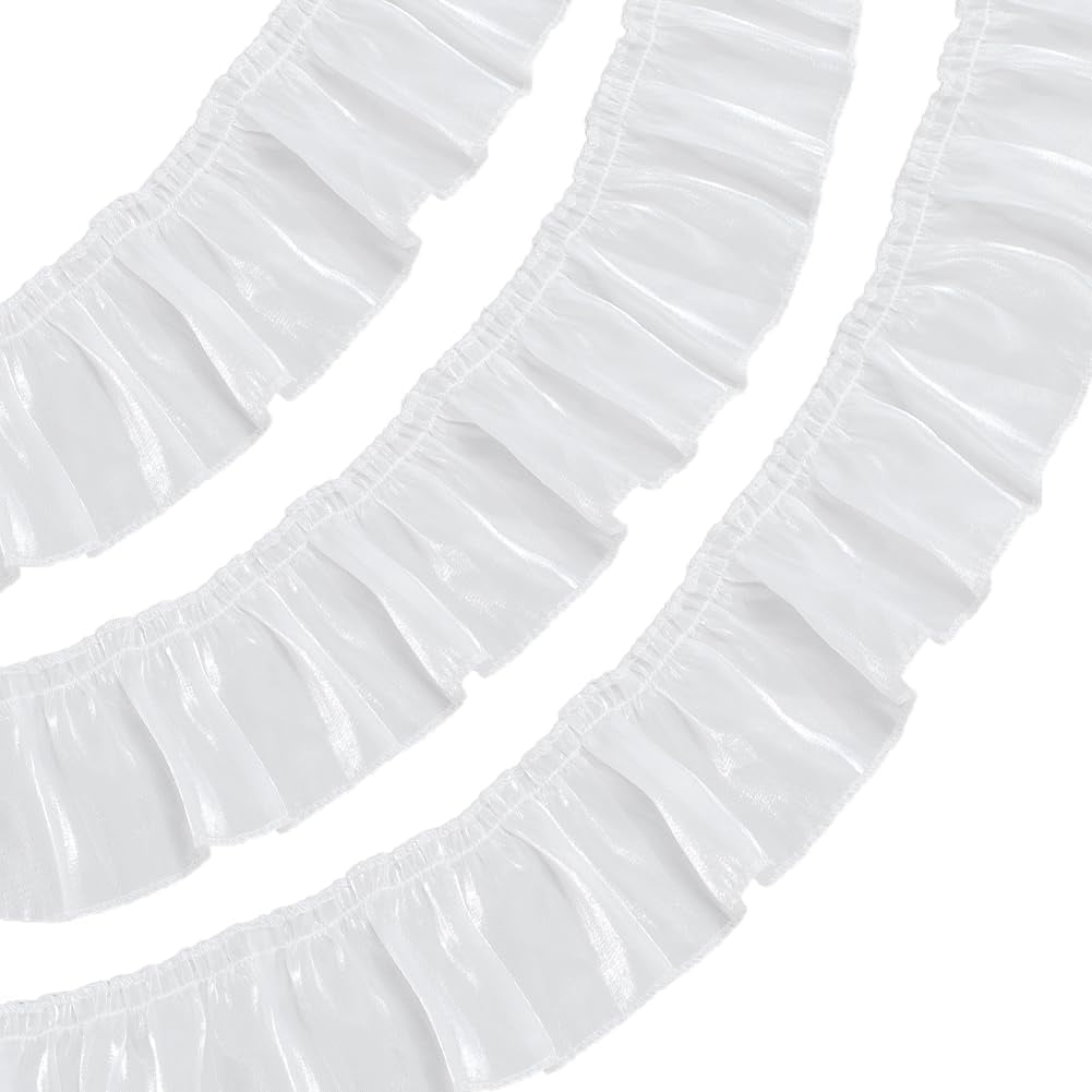 1 Set 2 3/4 inch White Ruffled Lace Trim Vintage Ruffle Edging Ribbon ...