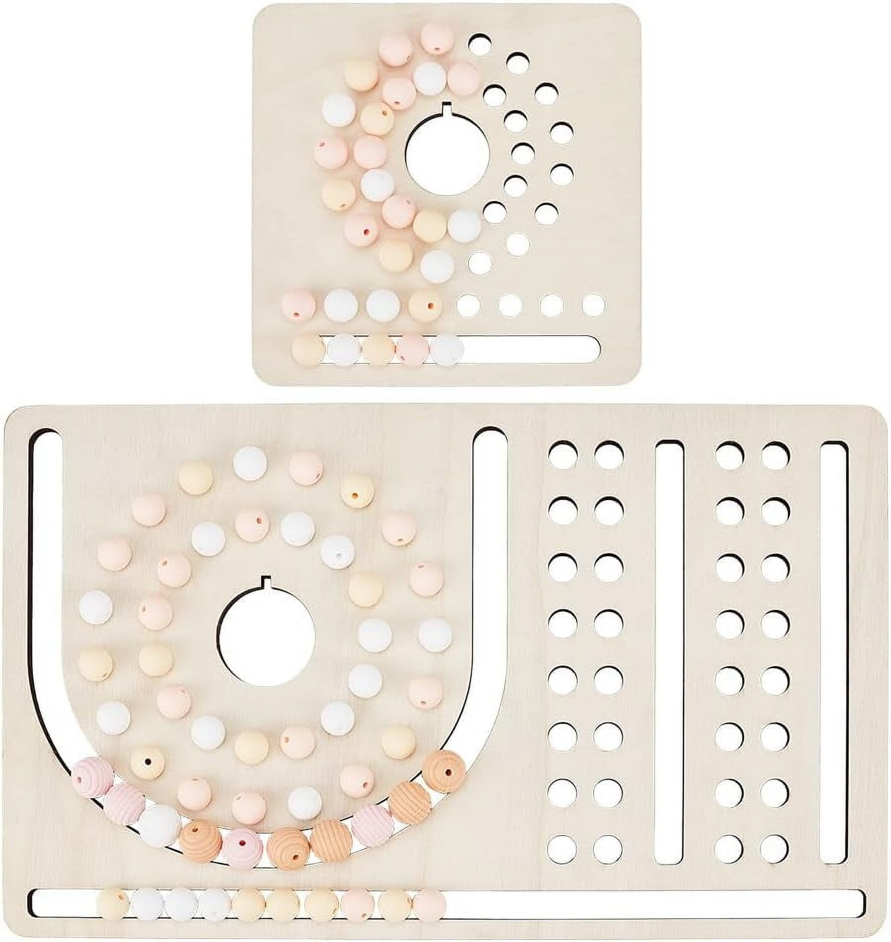 1 Set 2 Pcs Wood Bead Boards Mixed Size Hollow Beading Boards for ...