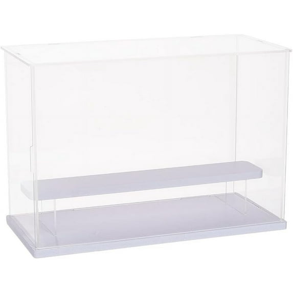 1 Set 2 Tier Display Case Clear Plastic Display Case with Tier Holder ...