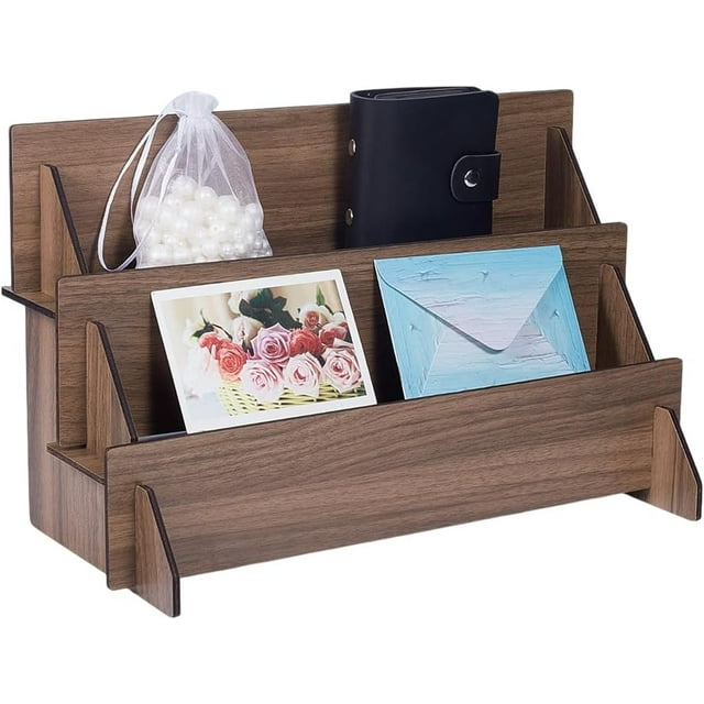 1 Set 2 Tier Greeting Card Display Stand Wood Retail Display Rack ...