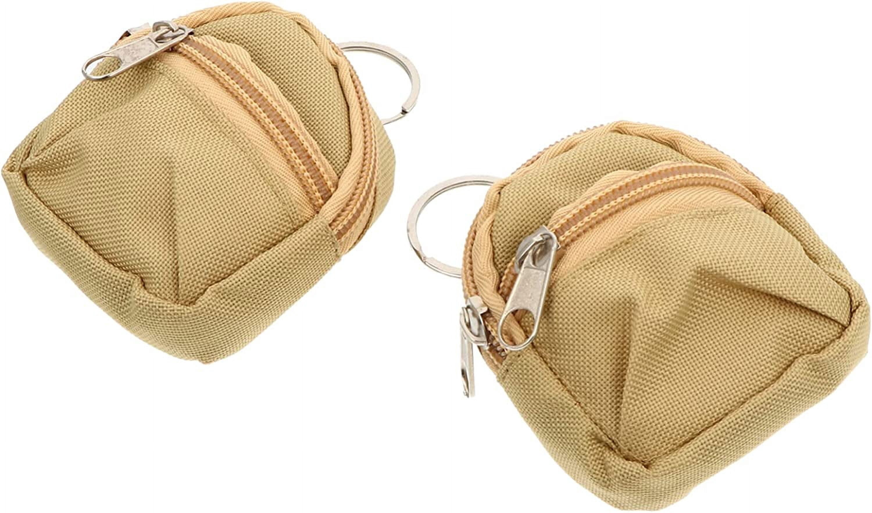 1 Set 2 pcs Chain Plush Cash Mini Gift- Pouch Keychains Purses Lady Zip ...