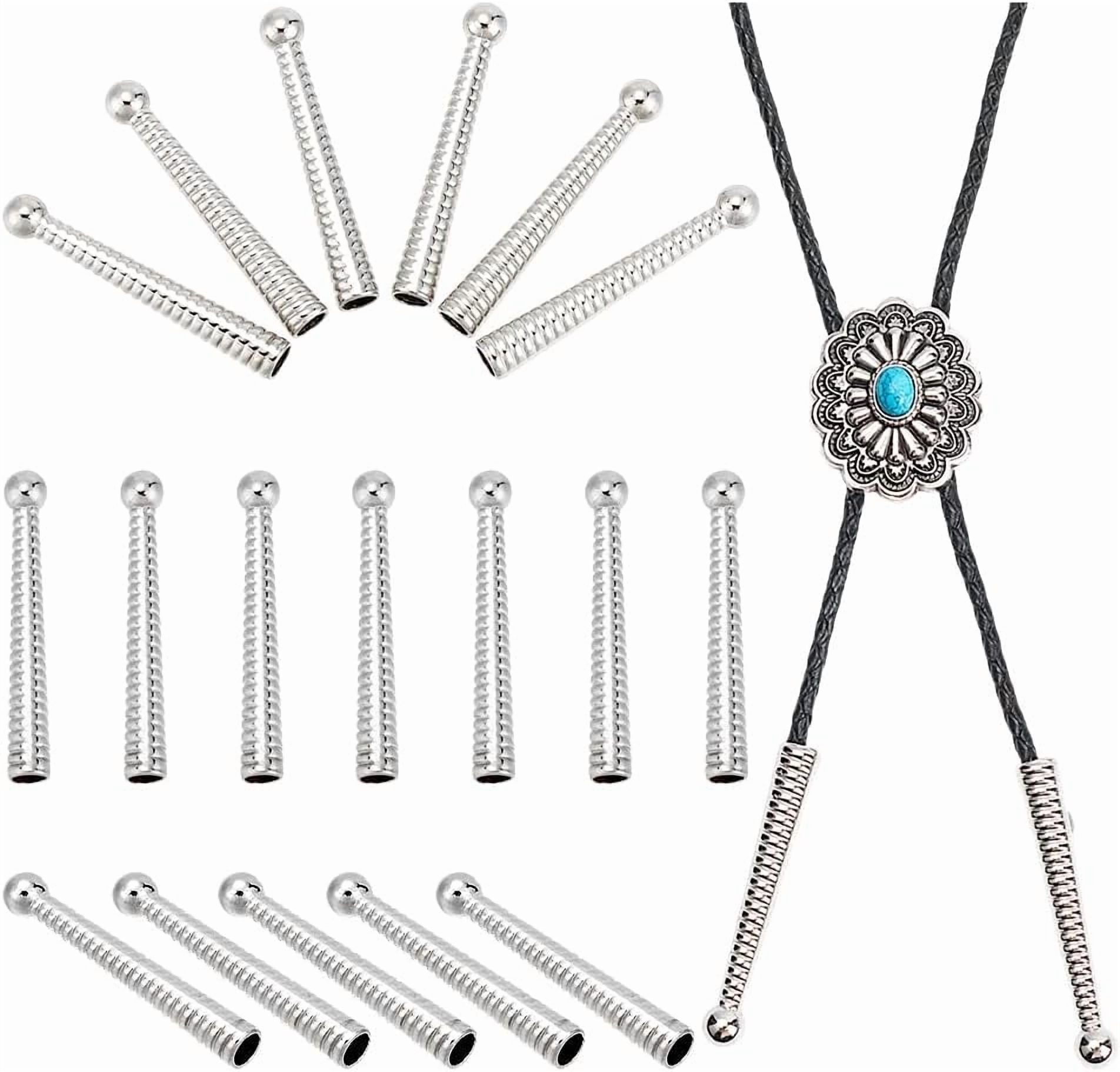 1 Set 20 Pcs Bolo Tie Tips 2 Inch Long Cord Ends Caps Bolo Cap Buckle ...