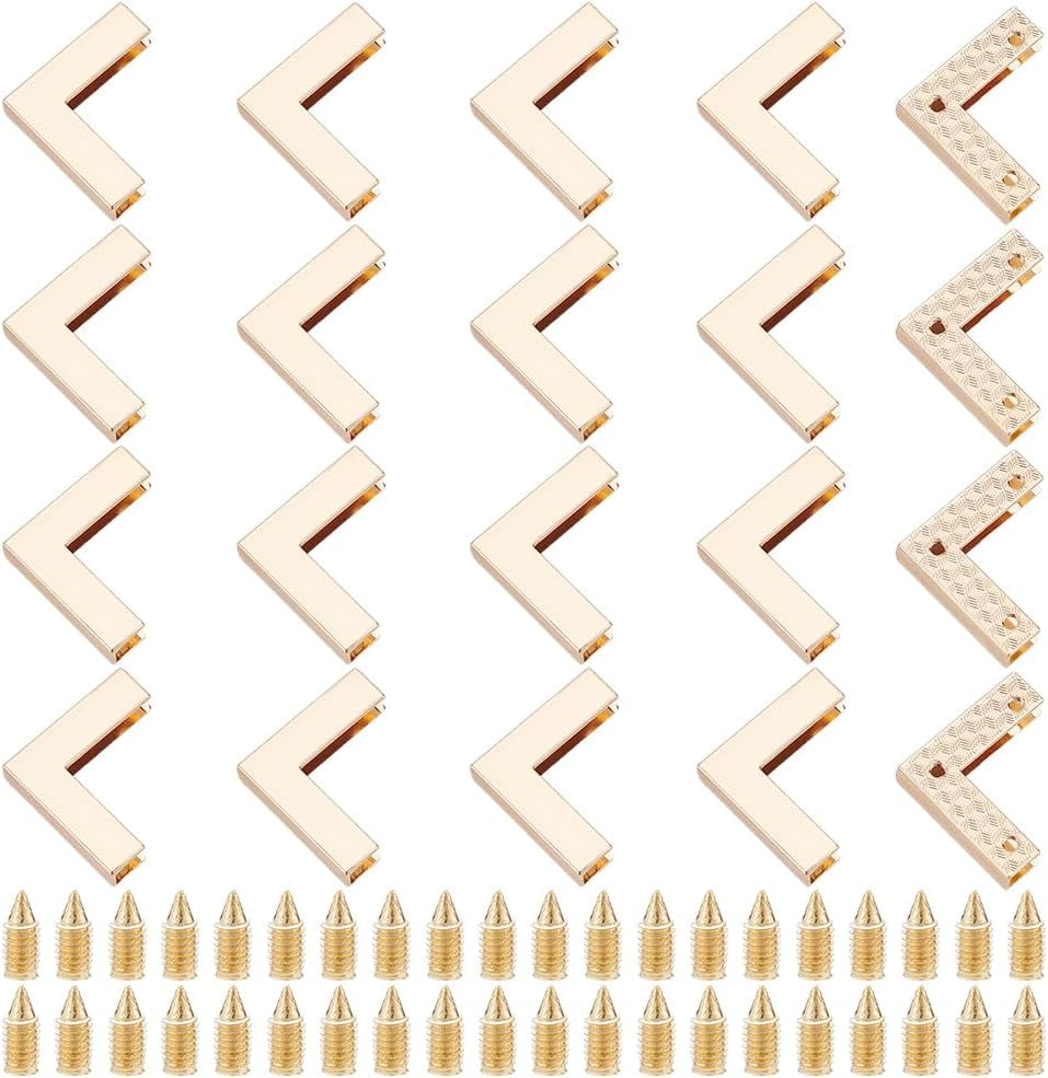 1 Set 20 Sets Metal Purse Corner L-Shaped Purse Corner Protectors Alloy ...