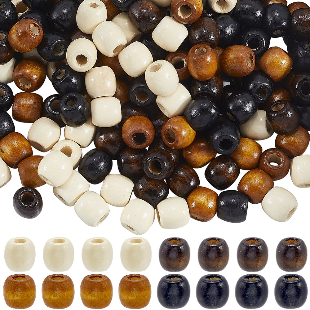1 Set 200Pcs 4 Colors Dyed Natural Maple Wood Beads Barrel Lead Free ...