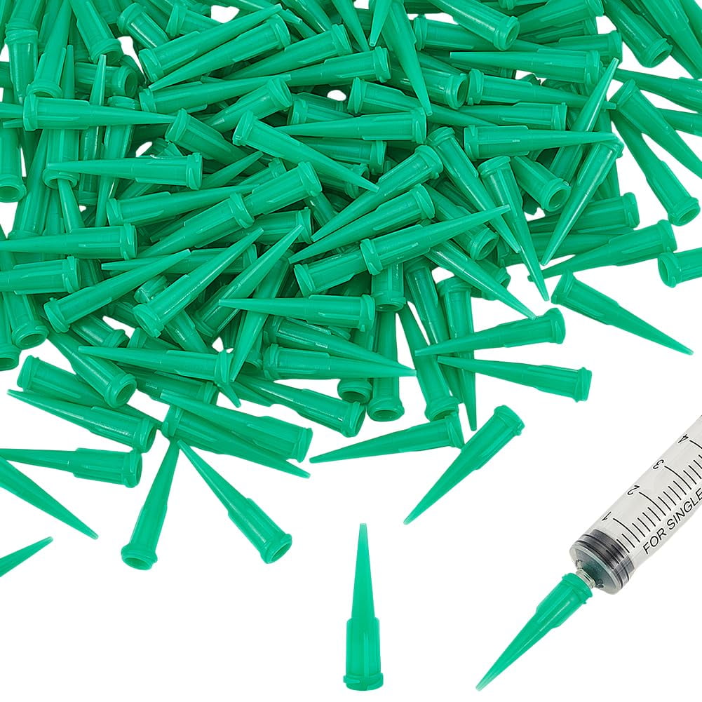 1 Set 200Pcs Green Plastic Dispensing Needle Tips 18 Gauge Blunt Tip ...