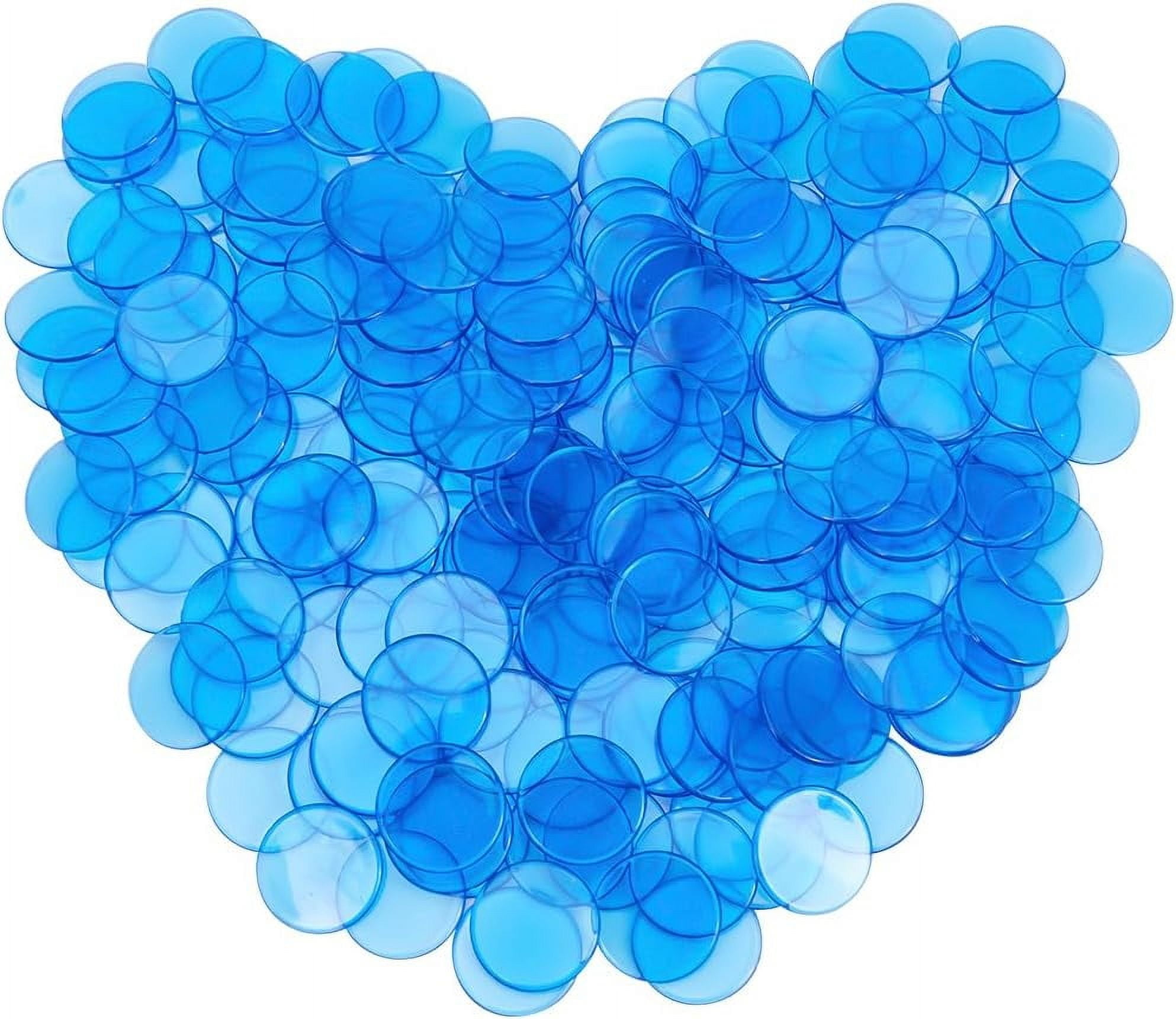 1 Set 200Pcs Small Plastic Counting Chips Math Markers Blue Flat Round ...