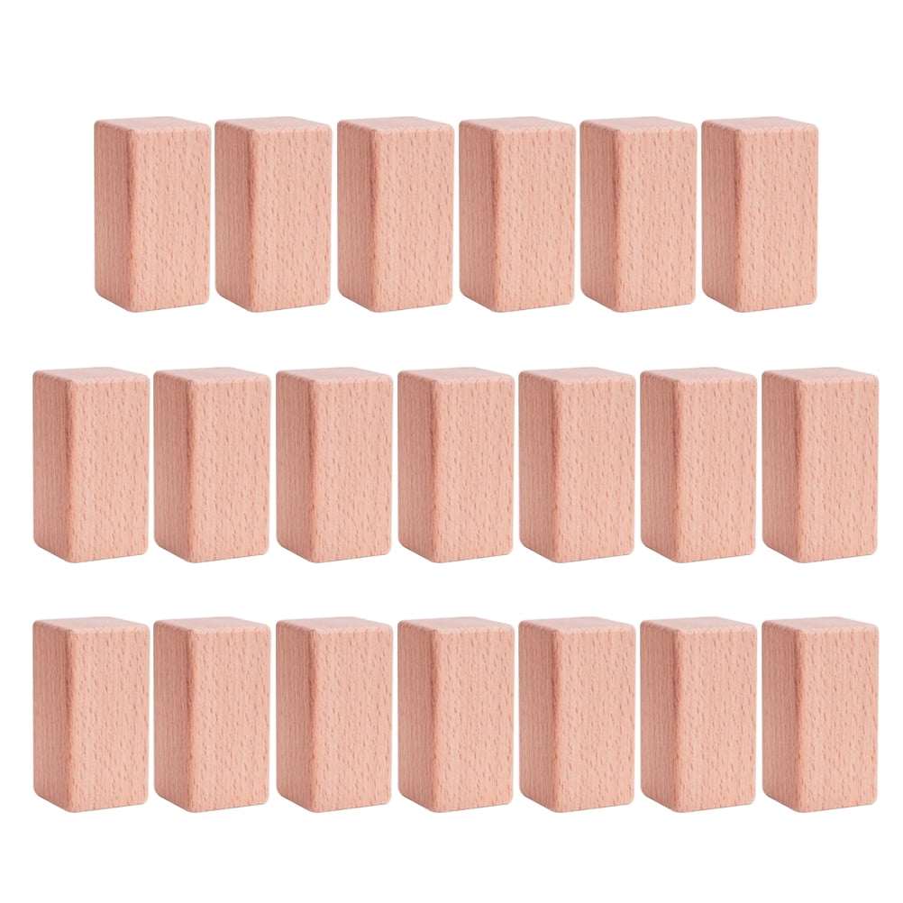 1 Set of 20PCS Beech Single Particle Blocks Geometic Solid Wood Blocks ...