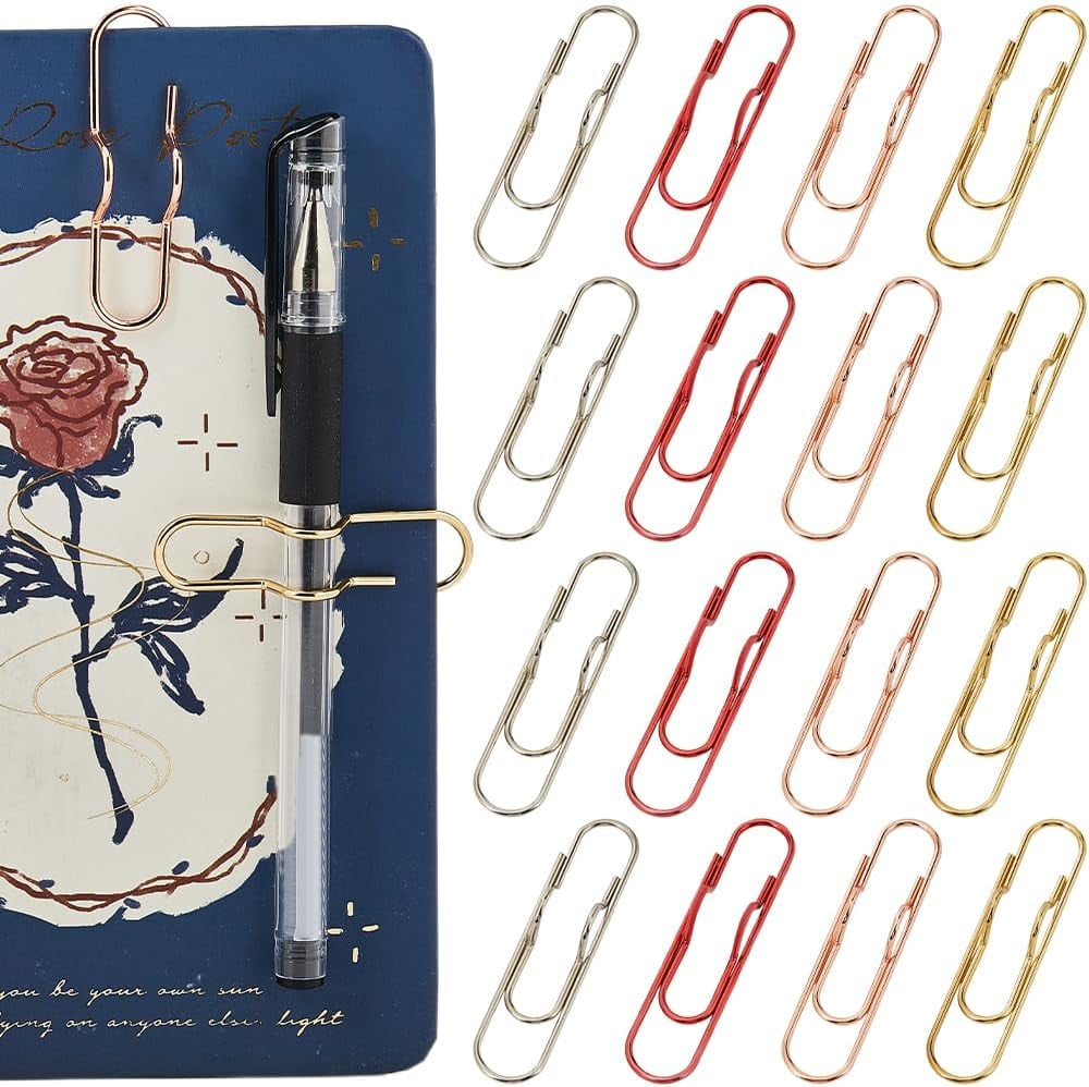 1 Set 20Pcs 4 Colors Iron Pen Clips for Notebook Scrapbook Paper Clip ...