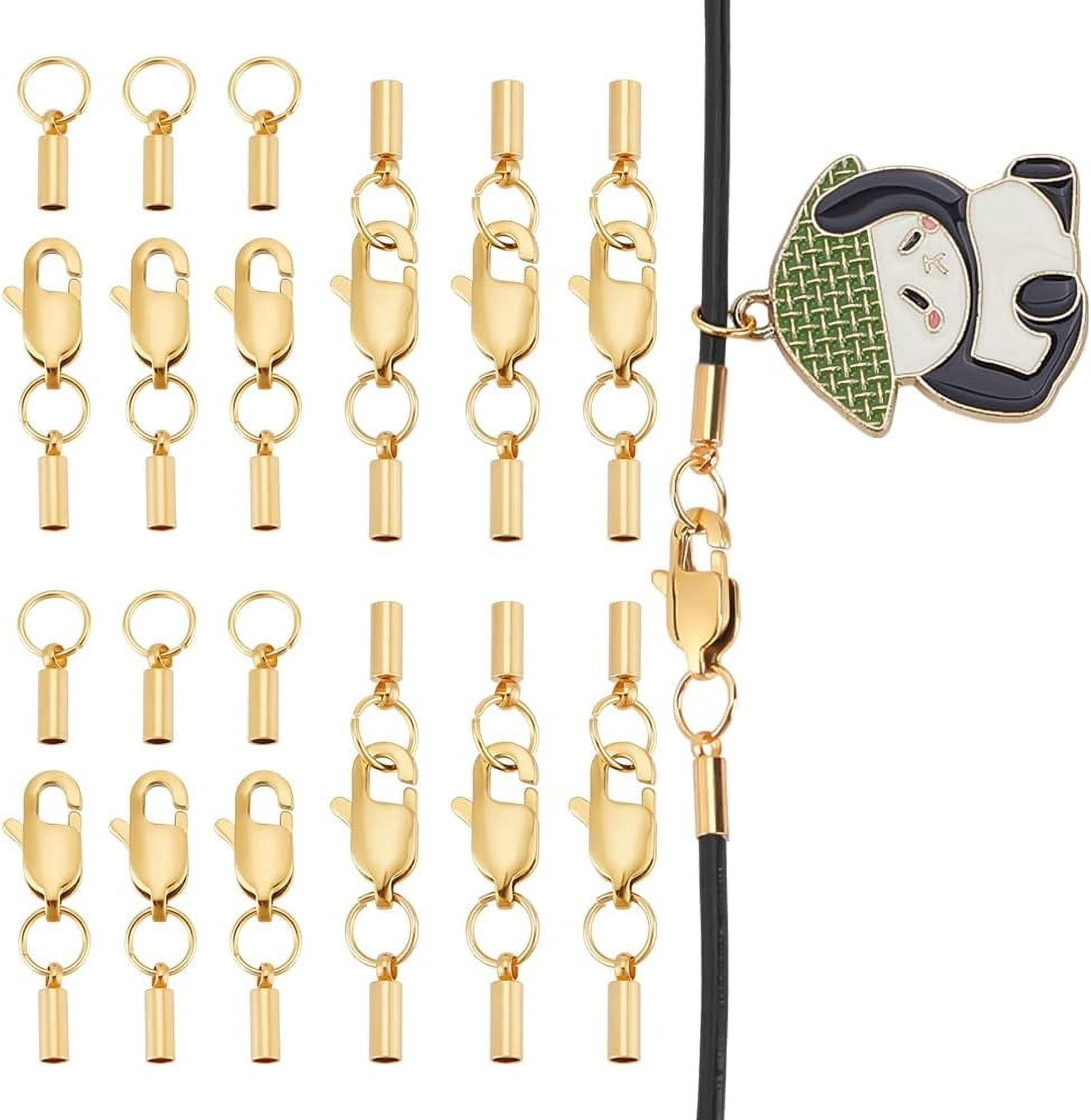 1 Set 20Sets Stainless Steel Leather Cord Ends with Lobster Claw Clasps ...