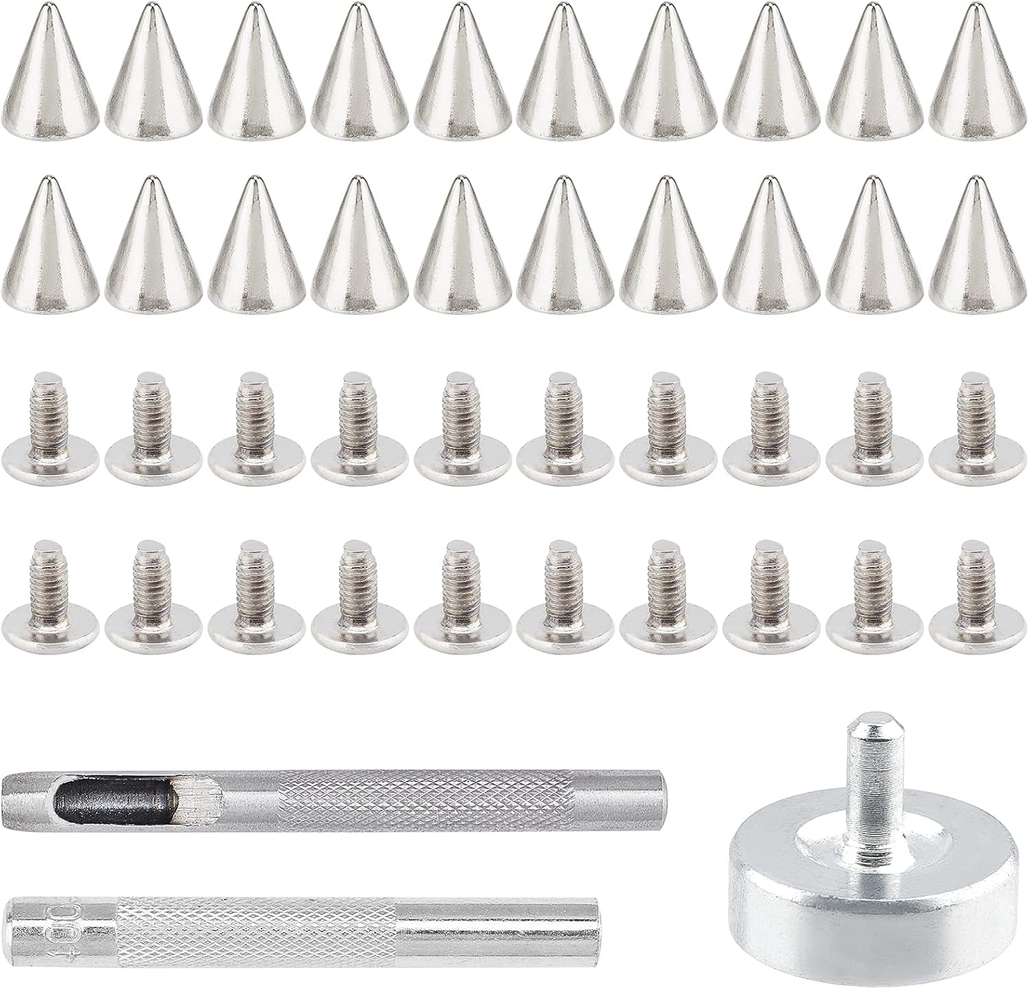 1 Set 220 Sets Punk Screw Back Rivets with Installaion Tool Set Punk ...