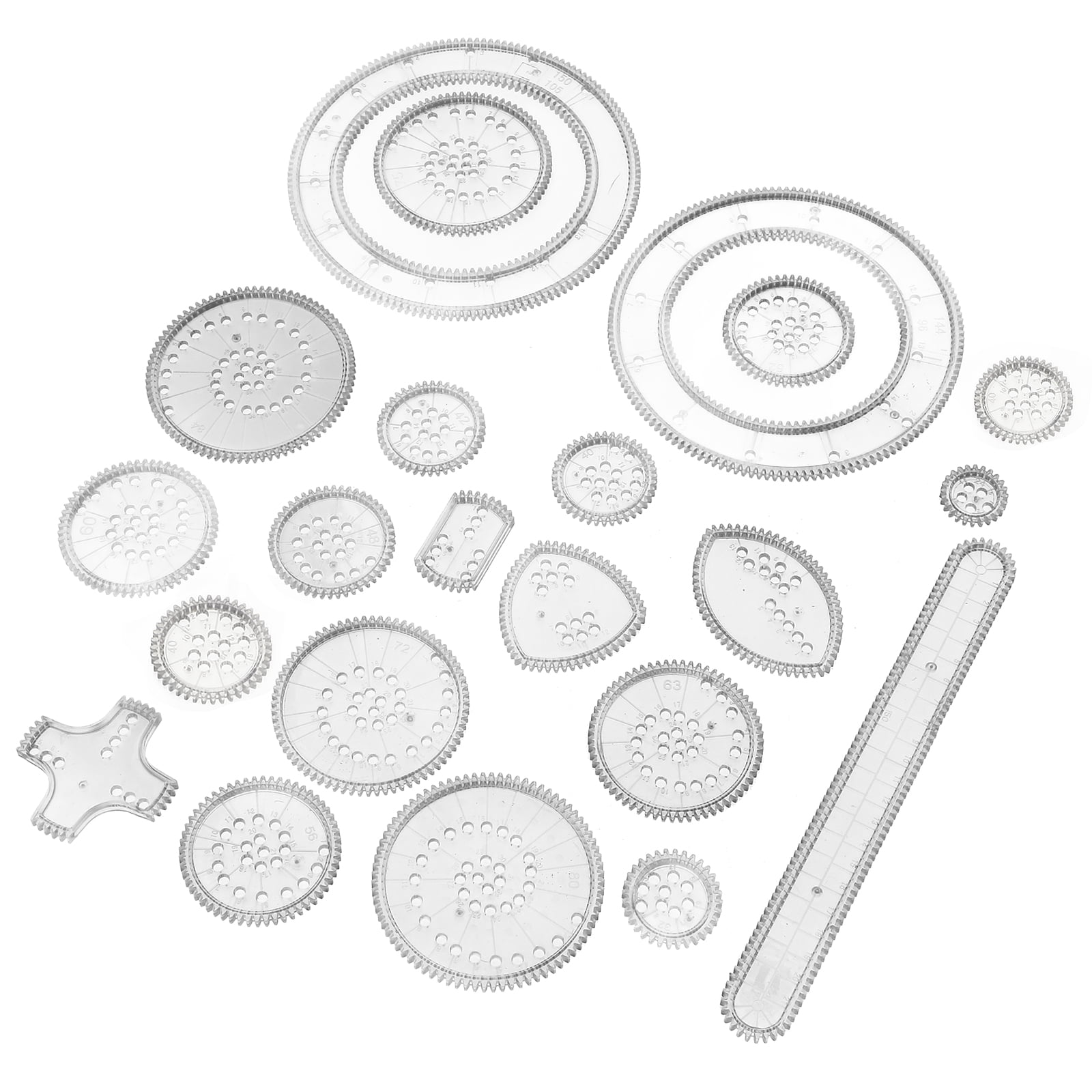 Worgeous Durable Plastic Art Drawing Template Set for Kids 22pcs White ...