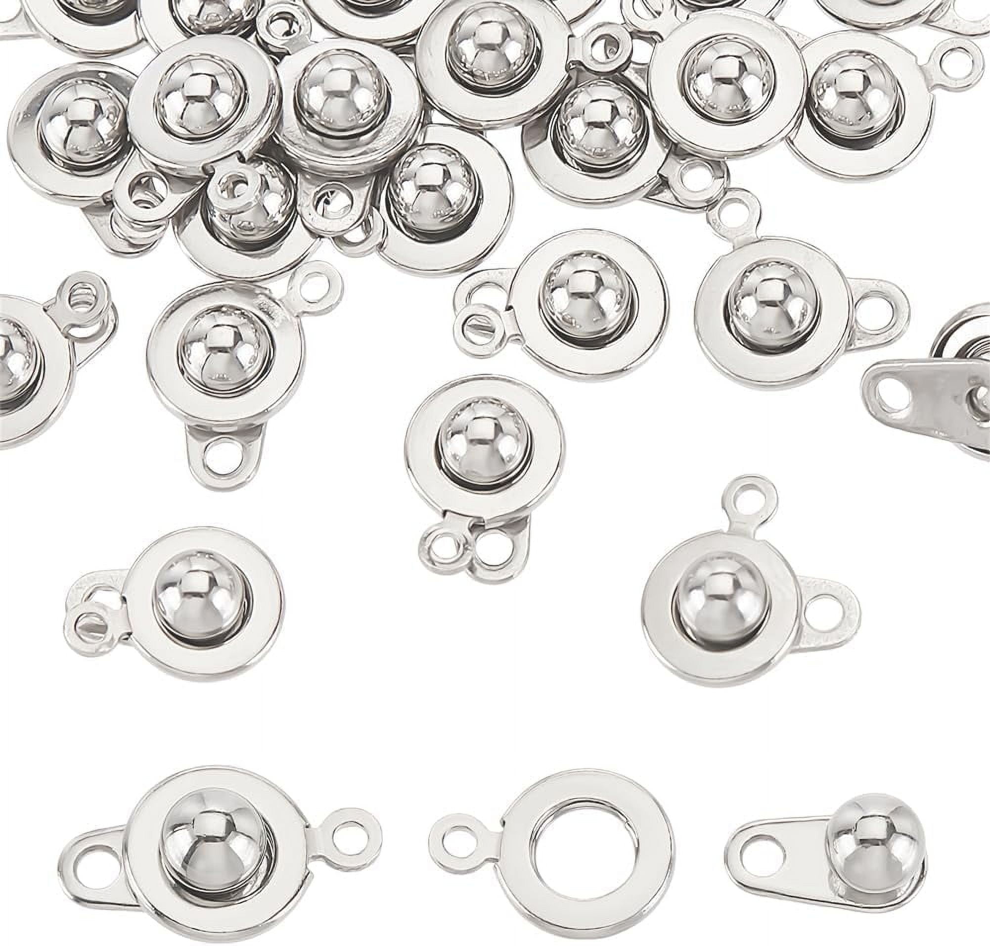 1 Set 24 Sets 201 Stainless Steel Snap Clasps Snap Button Clasps Ball ...