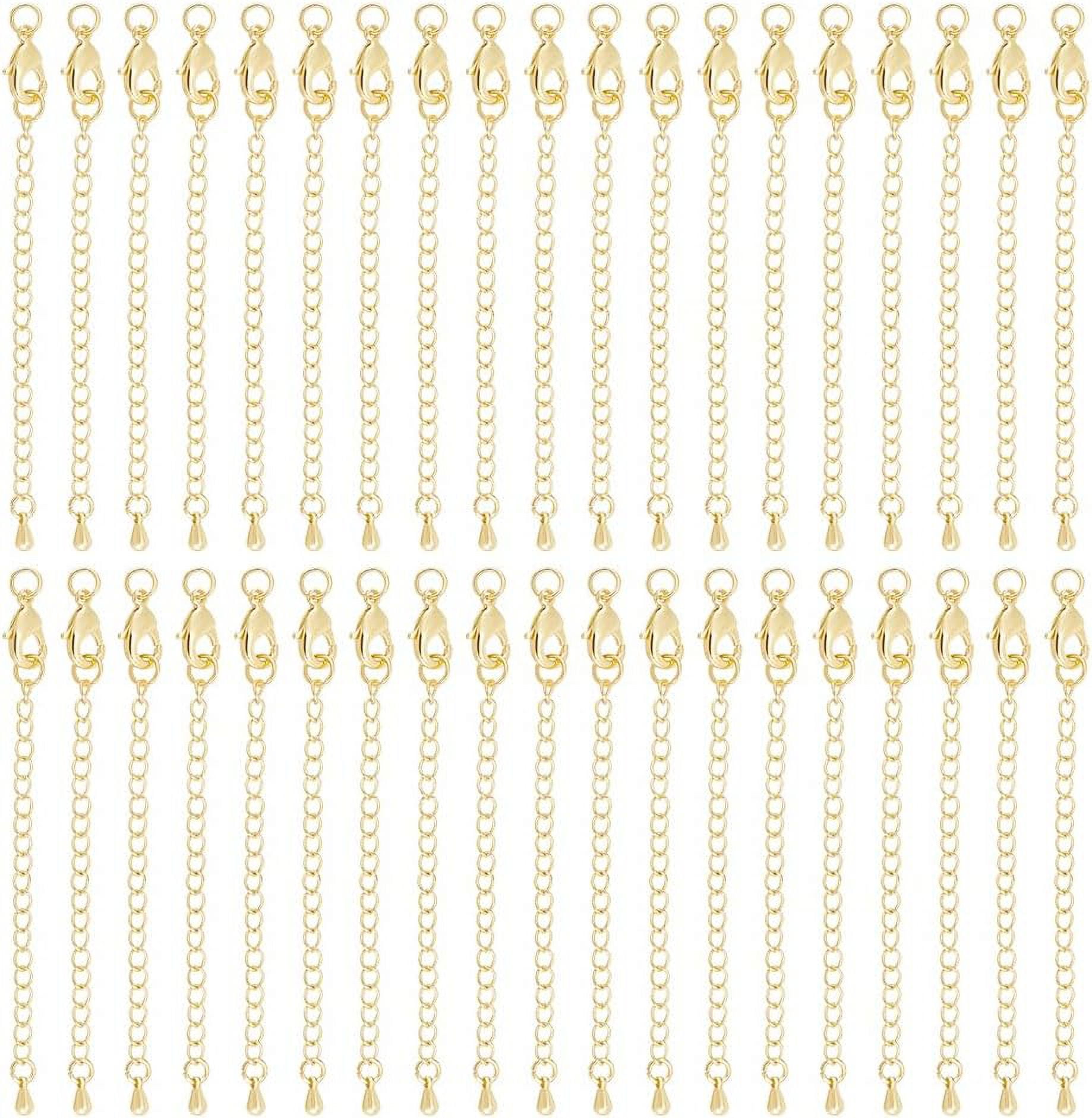 1 Set 24 Sets Long-Lasting Plated Brass Chain Extender with Lobster ...