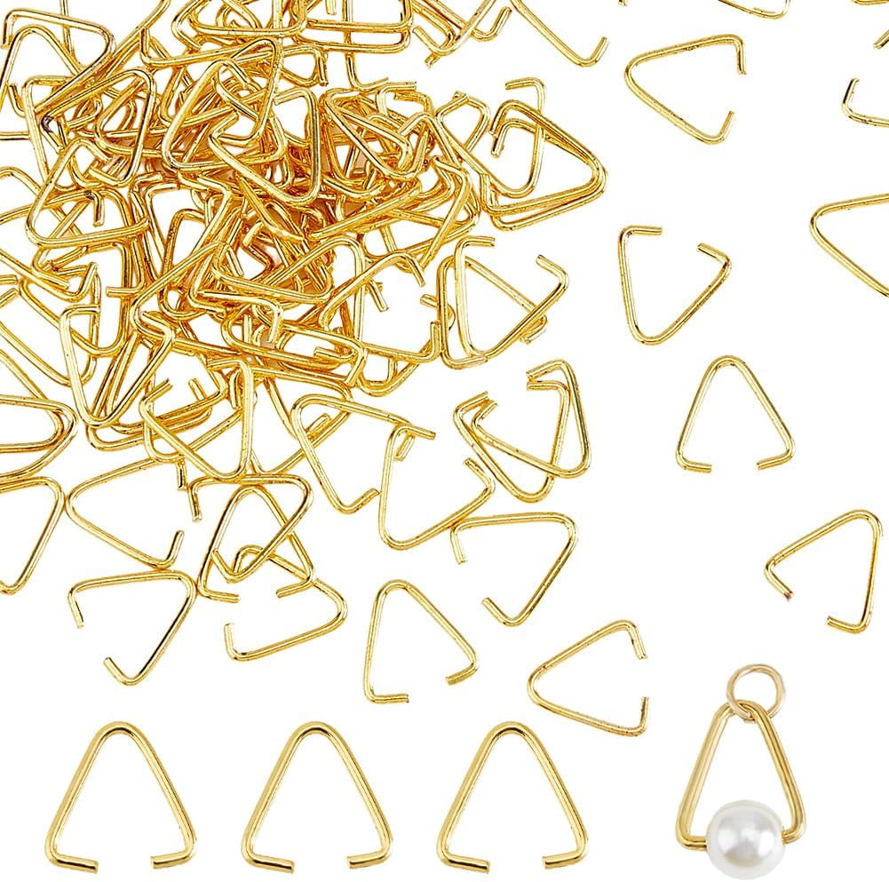 1 Set 240Pcs Open Jump Rings Bails 15mm Golden Triangle Open Jump Rings ...