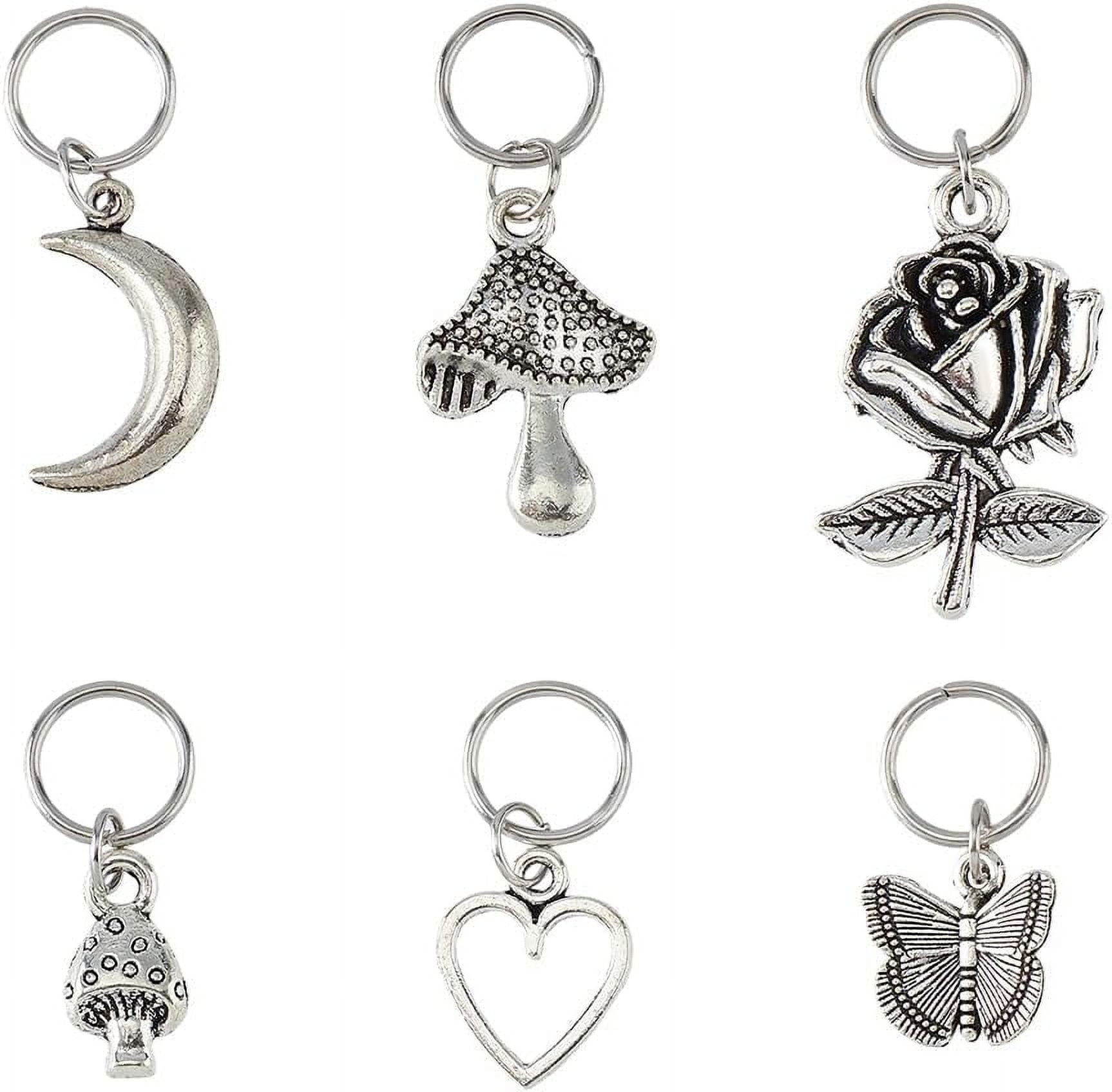 1 Set 24Pcs 6 Styles Boot Shoe Charms Alloy Shoe Pendant Flower Heart Mushroom Moon Butterfly ...
