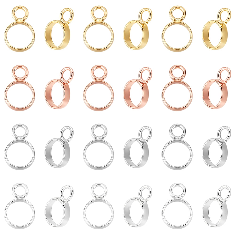 1 Set 24Pcs Stainless Steel Bail Beads 4 Colors Hanger Links Pendant ...