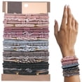 1 Set 25pcs Nylon Hair Ties with Alloy and Plastic Finding Mixed Color ...