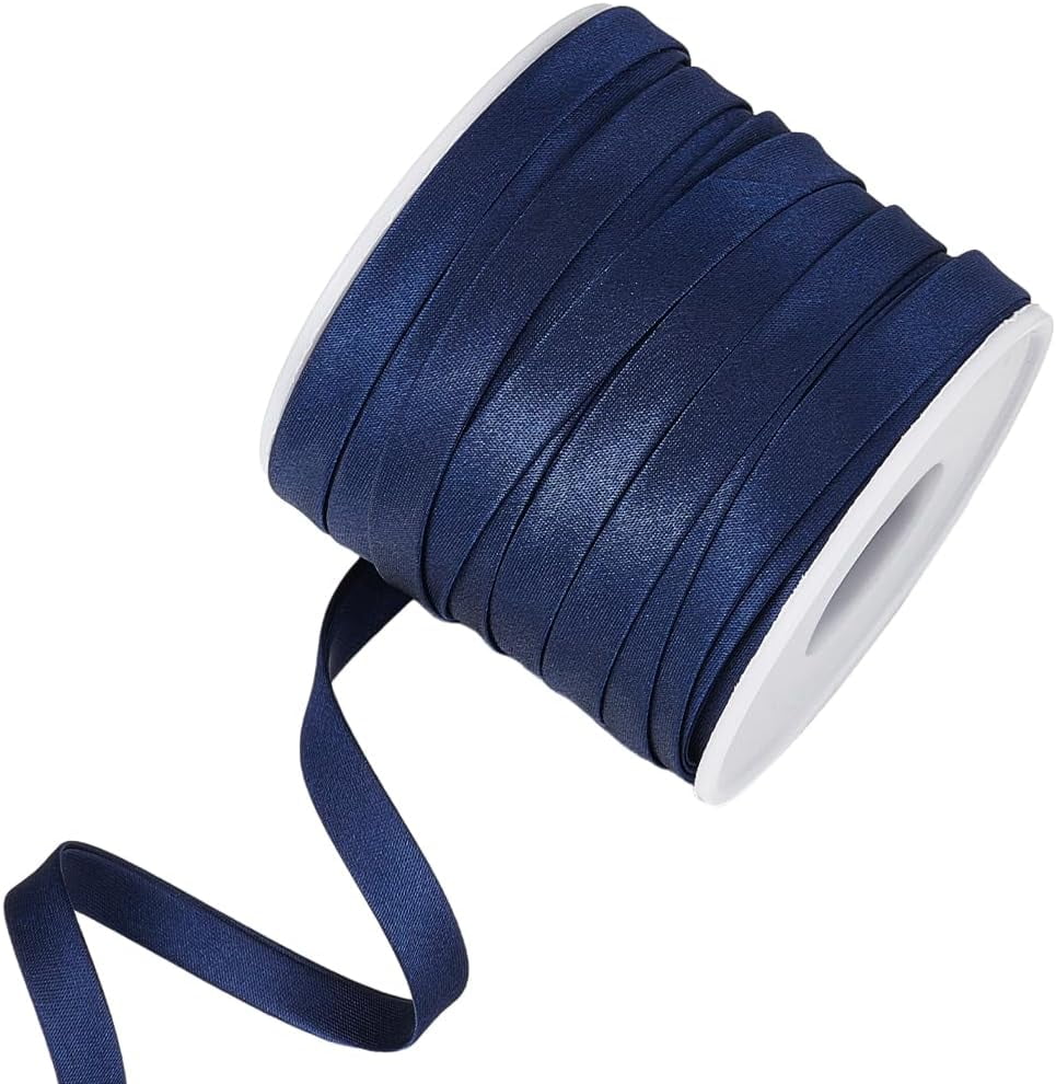 1 Set 27 Yards Prussian Blue Satin Bias Tape 3/8Inches Wide Double Fold ...