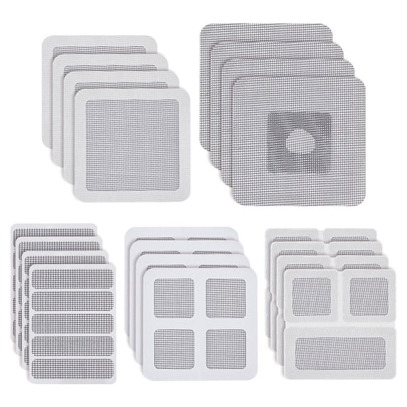 1 Set 28Pcs 4 Styles Self-adhesive Plastic Window Screen Repair Patches ...