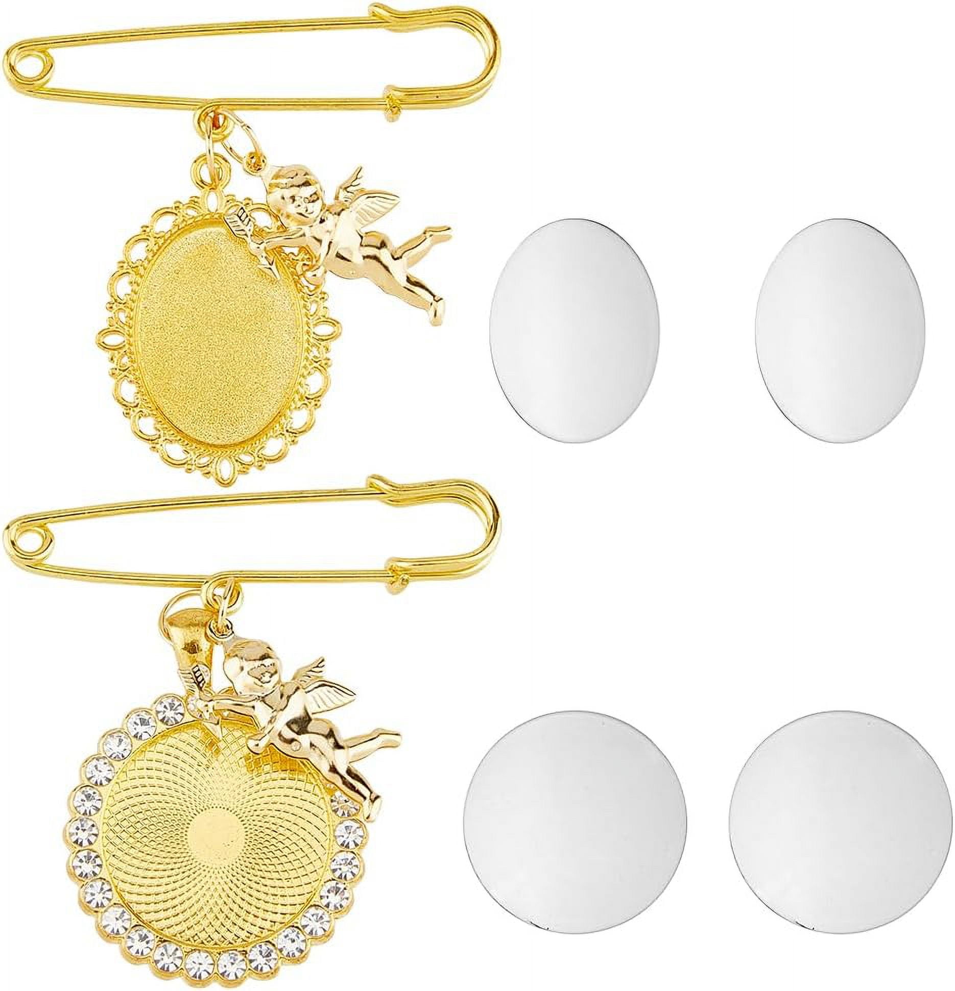 1 Set 2Pcs 2 Style Oval & Flat Round Blank Glass Dome Wedding Bouquet ...