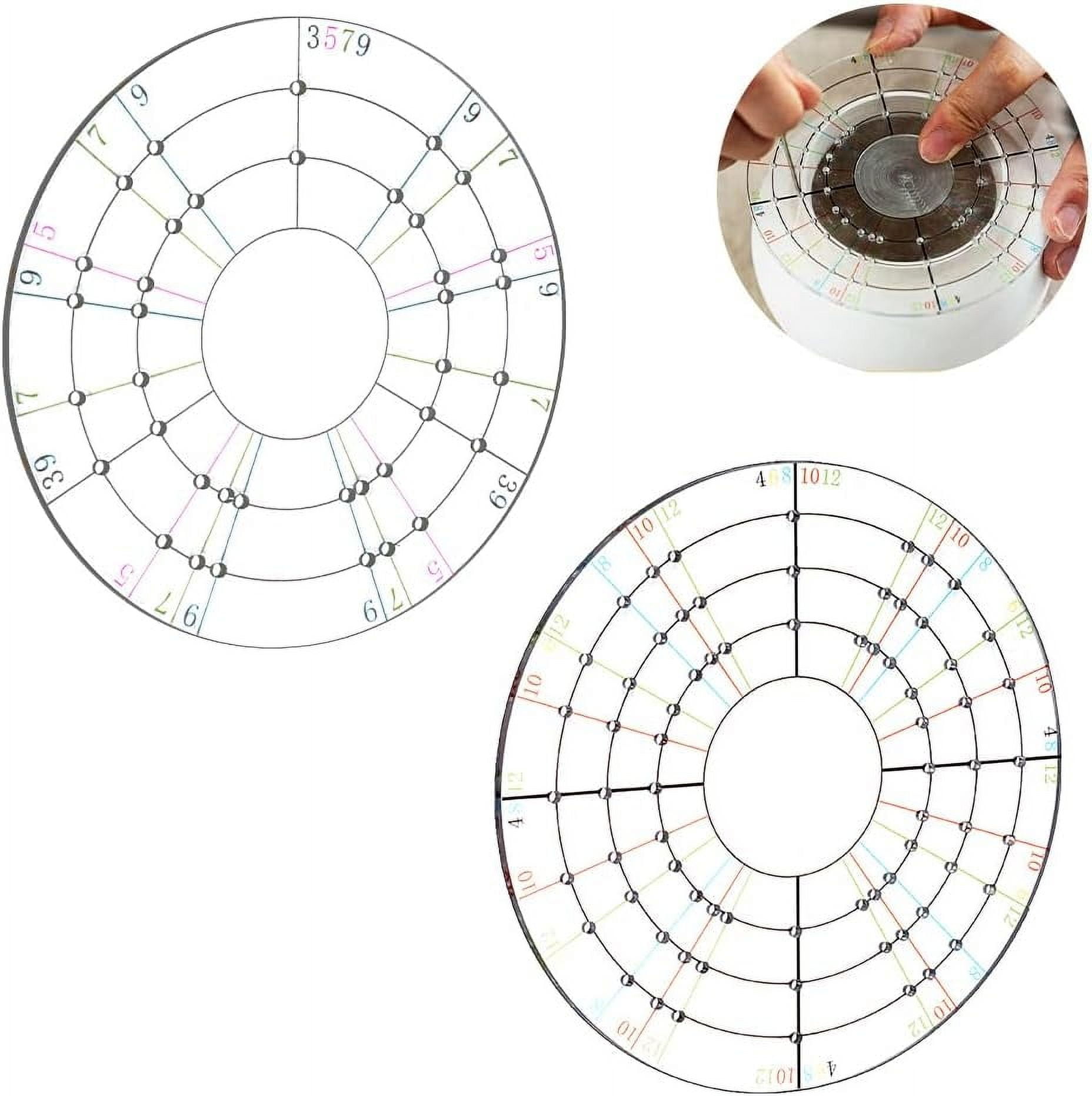 1 Set 2Pcs 2 Styles Acrylic Circular Divider Clay Sculpture Auxiliary ...