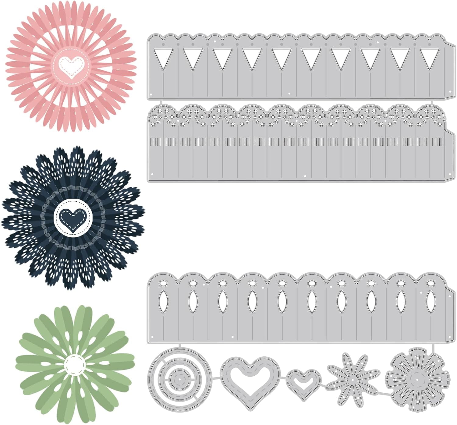 1 Set 2Pcs 2 Styles Carbon Steel Cutting Dies Stencils Decorative ...