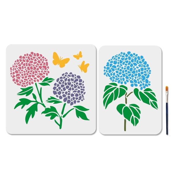 1 Set 2Pcs 2 Styles PET Hollow Out Drawing Painting Stencils for DIY ...