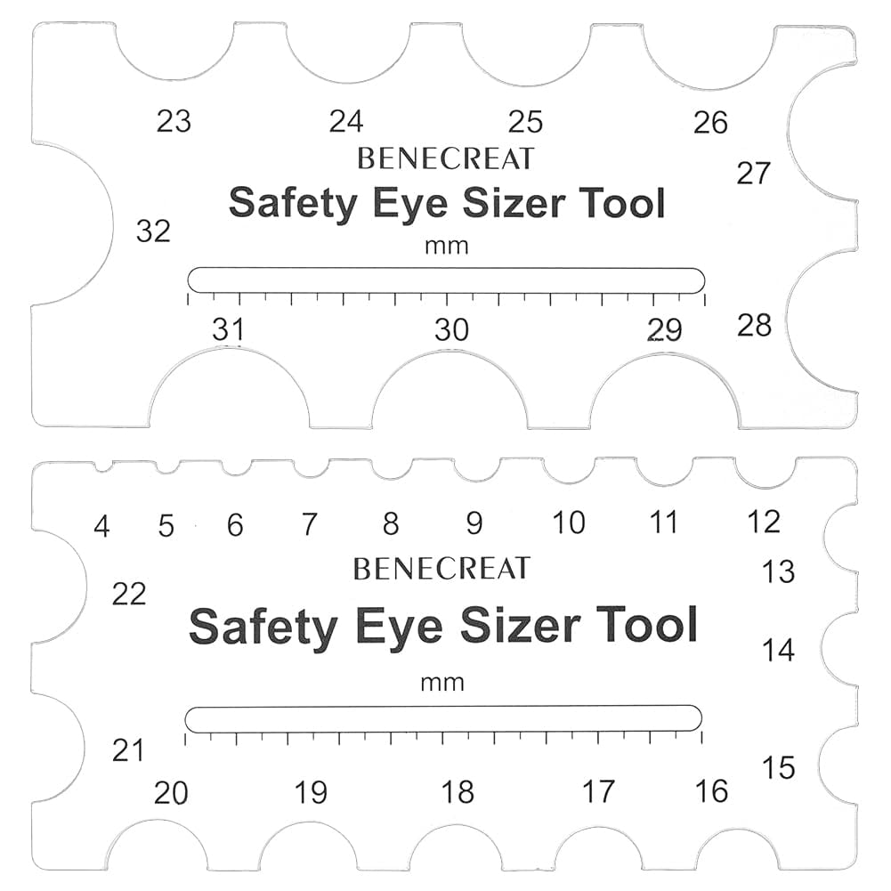 1 Set 2Pcs Acrylic Doll Safety Eye Sizer Tool 4~32mm Diameter Measuring ...