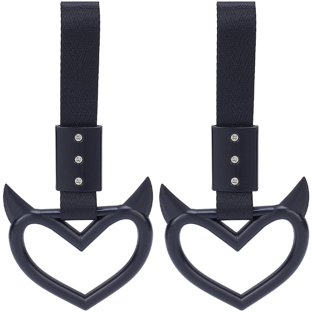 1 Set 2Pcs Plastic Devil Heart Rear Bumper Warning Handle Ring Auto ...