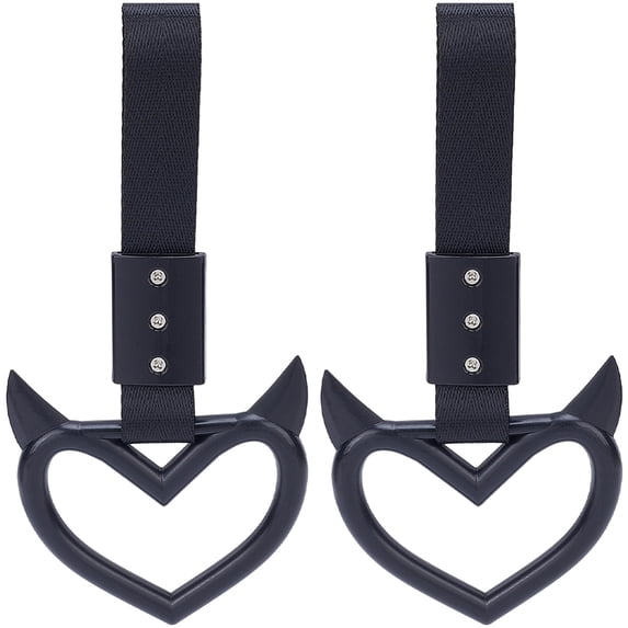 1 Set 2Pcs Plastic Devil Heart Rear Bumper Warning Handle Ring Auto ...