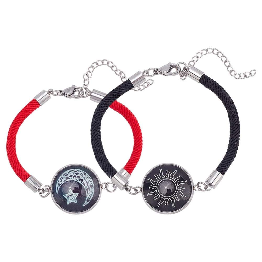 1 Set 2Pcs Valentine's Day Luminous Stainless Steel Glass Flat Round ...
