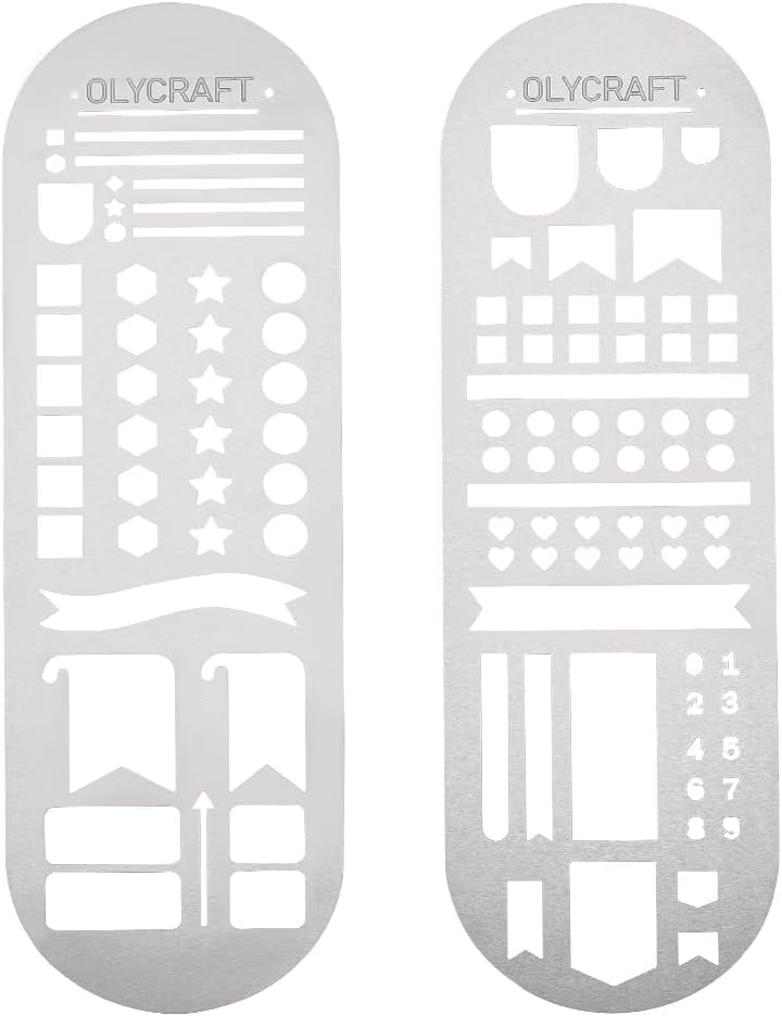 1 Set 2pcs 2 Styles Stainless Steel Stencil Bookmark 7.9x2.5 Inch Metal ...