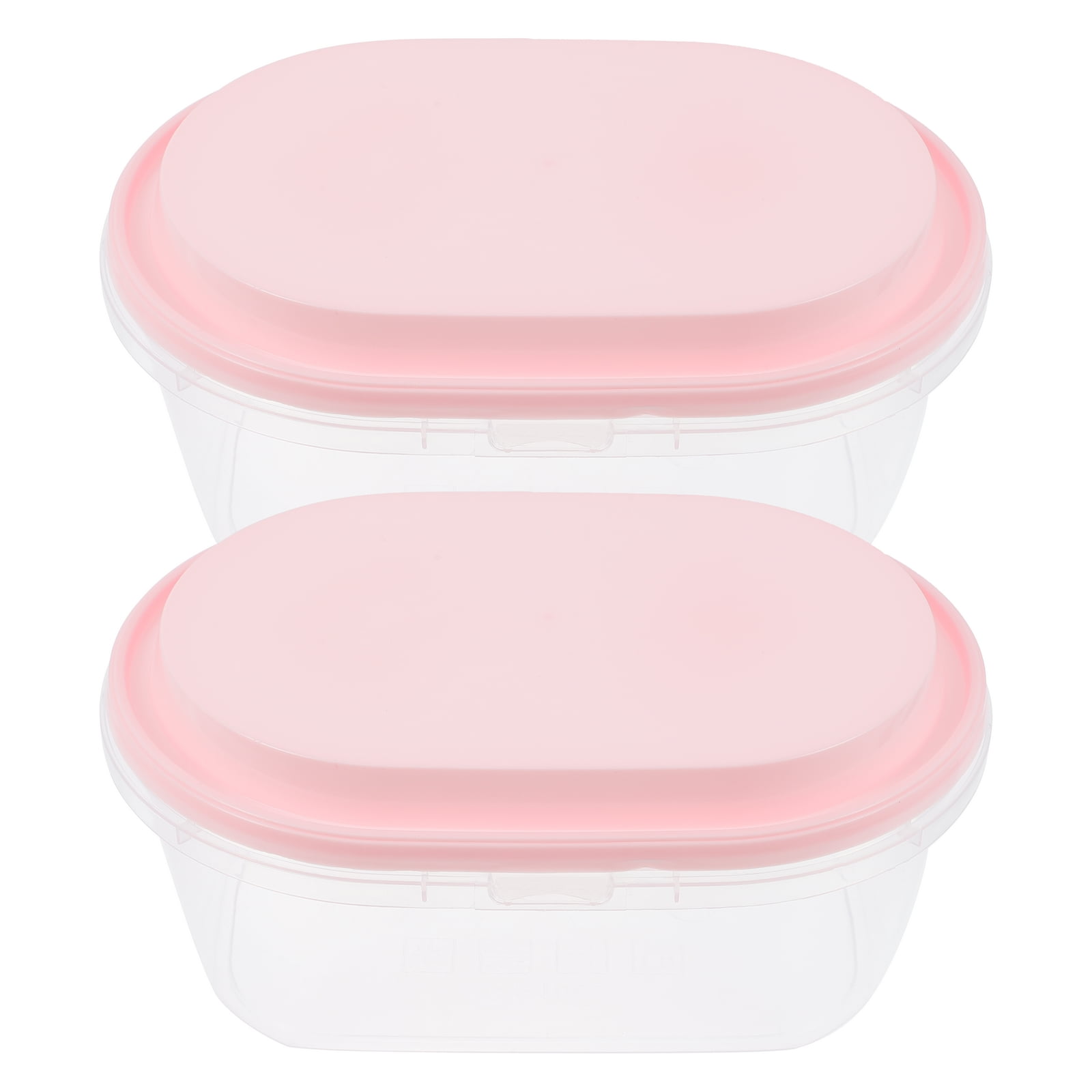 1 Set 2pcs Ice Cream Box Clear Tub Fridge Freezer Cupcake Stand Ice ...