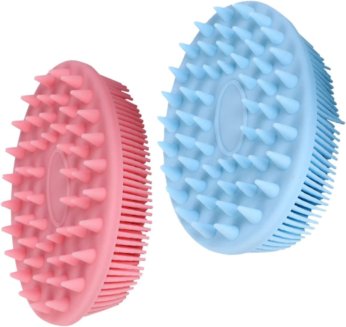 1 Set 2pcs Silicone Shampoo Brush Body Scruber Scalp Care Shampoo ...