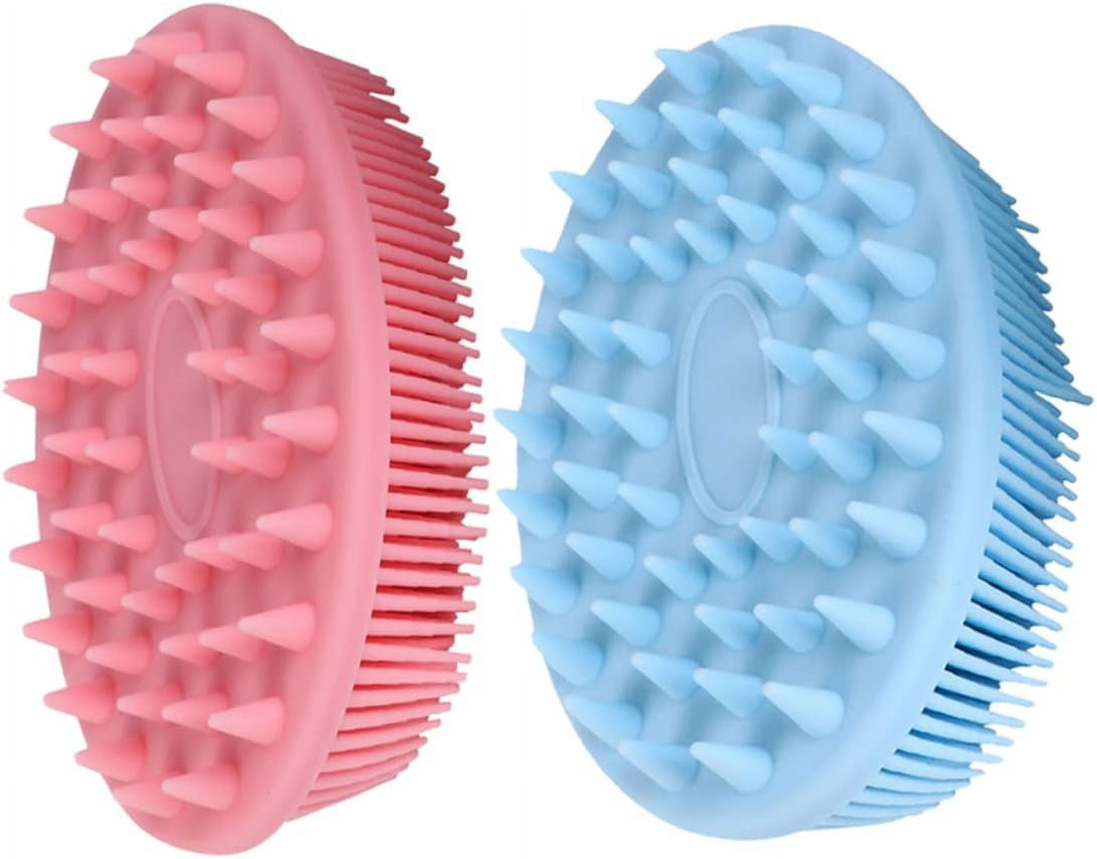 1 Set 2pcs Silicone Shampoo Brush Scalp Care Shampoo Body Scruber ...