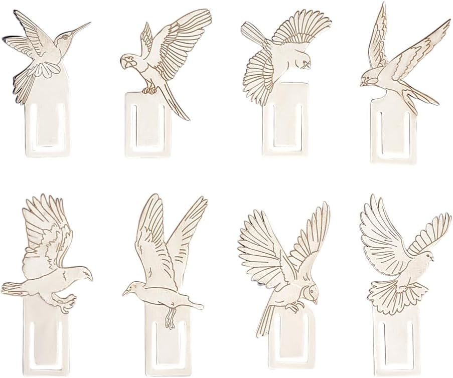 1 Set 3 Sets 201 Stainless Steel Bookmarks Bird 50~60x28~30x0.5mm 8pcs ...