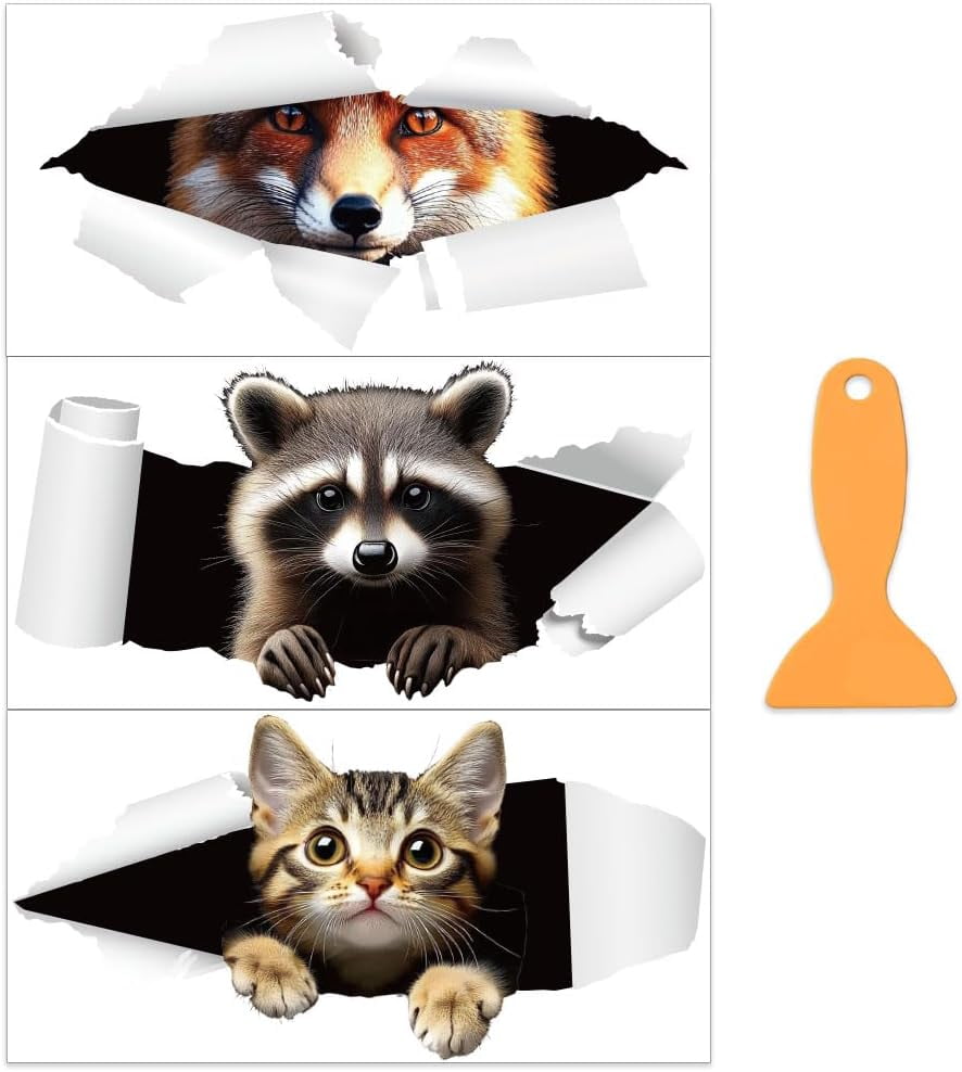 1 Set 3 Sheets 3 Styles PVC Waterproof Decorative Stickers Self ...