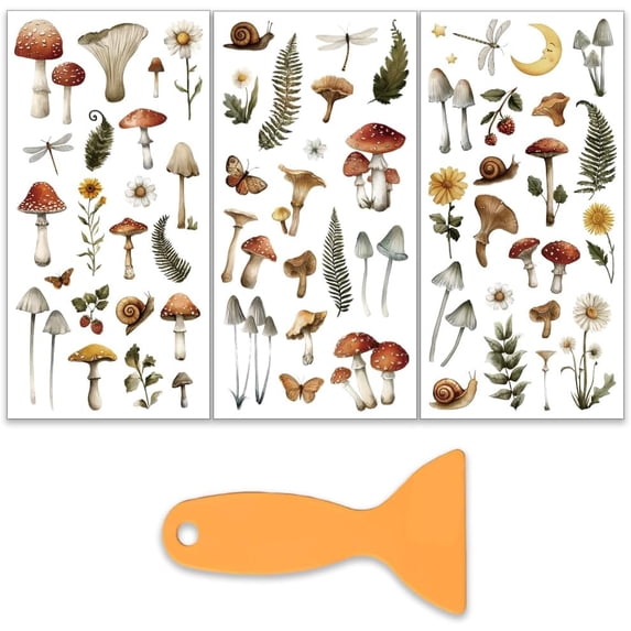 1 Set 3 Sheets 3 Styles PVC Waterproof Decorative Stickers Self ...