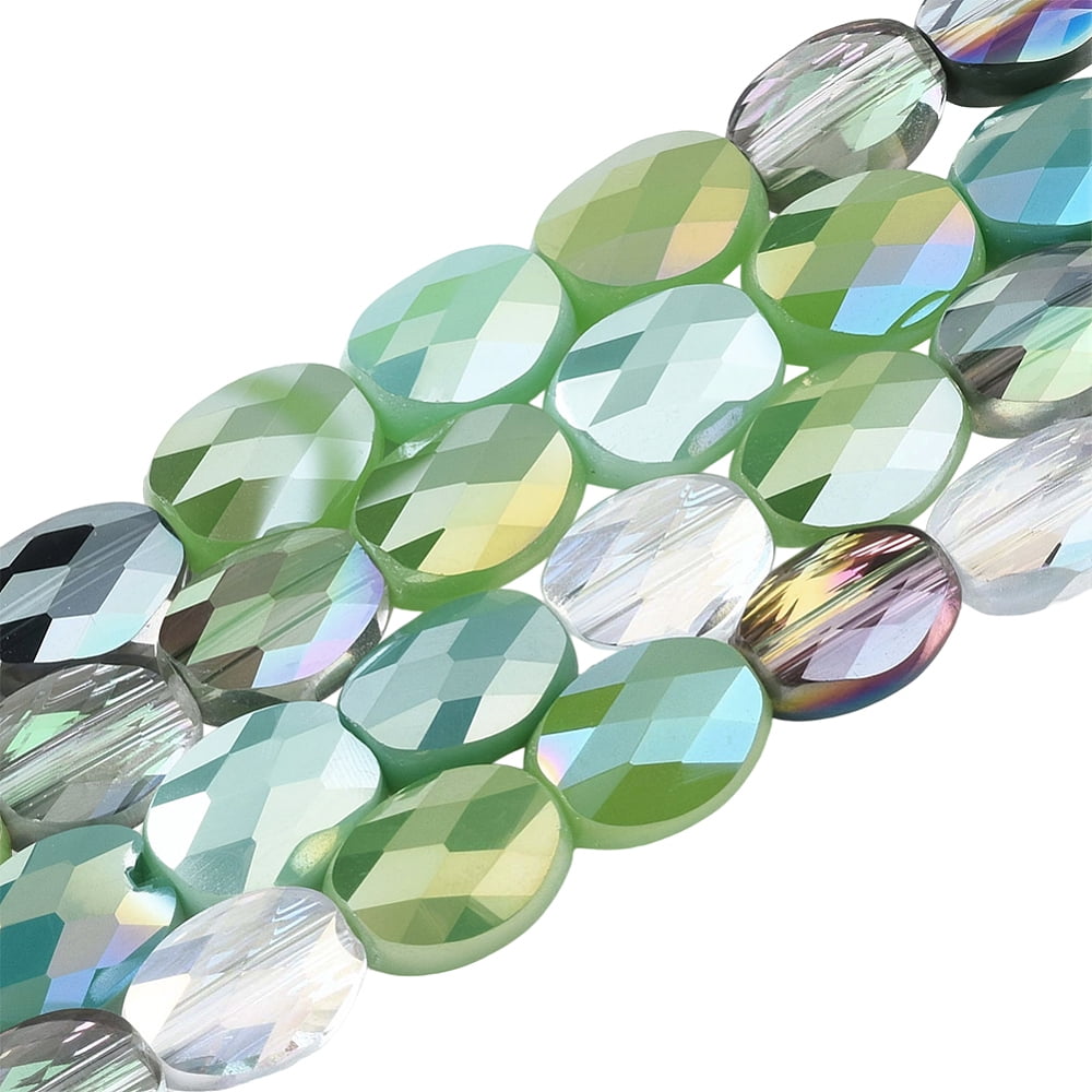 1 Set 3 Strands Electroplate Glass Beads Strands AB Color Plated Yellow ...