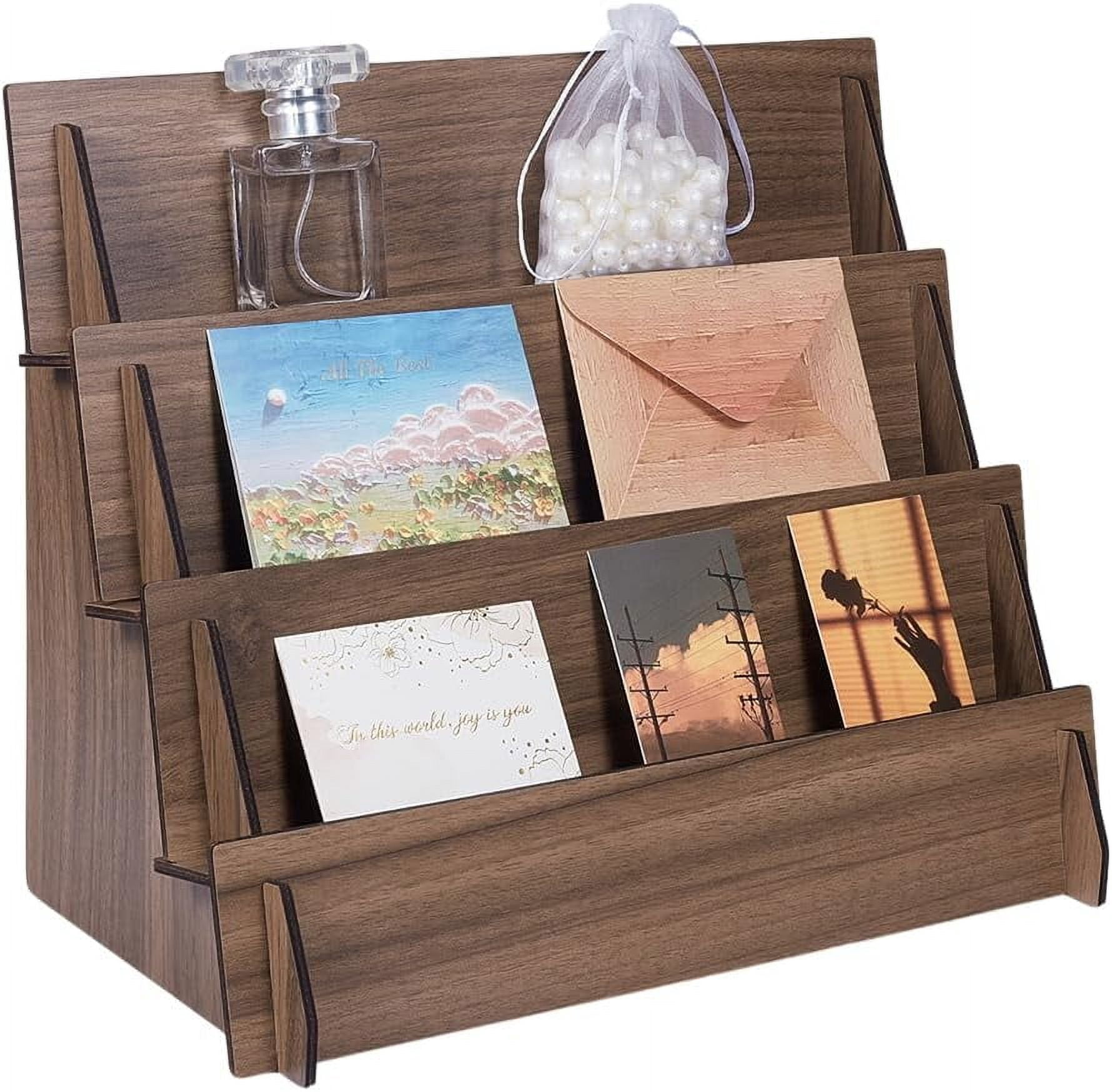 1 Set 3 Tier Greeting Card Display Stand Wood Retail Display Rack ...