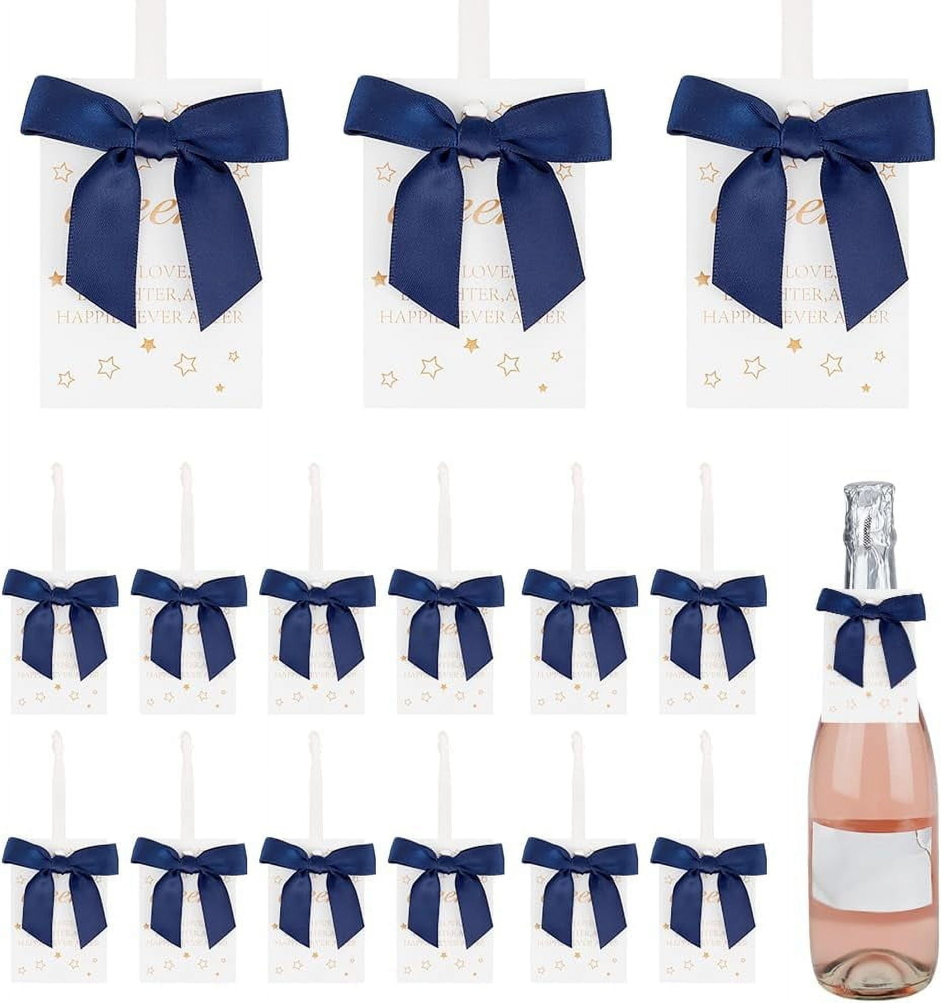 1 Set 30 Set Bottle Bows with Card 4.9 Inch Prussian Blue Mini Wine ...