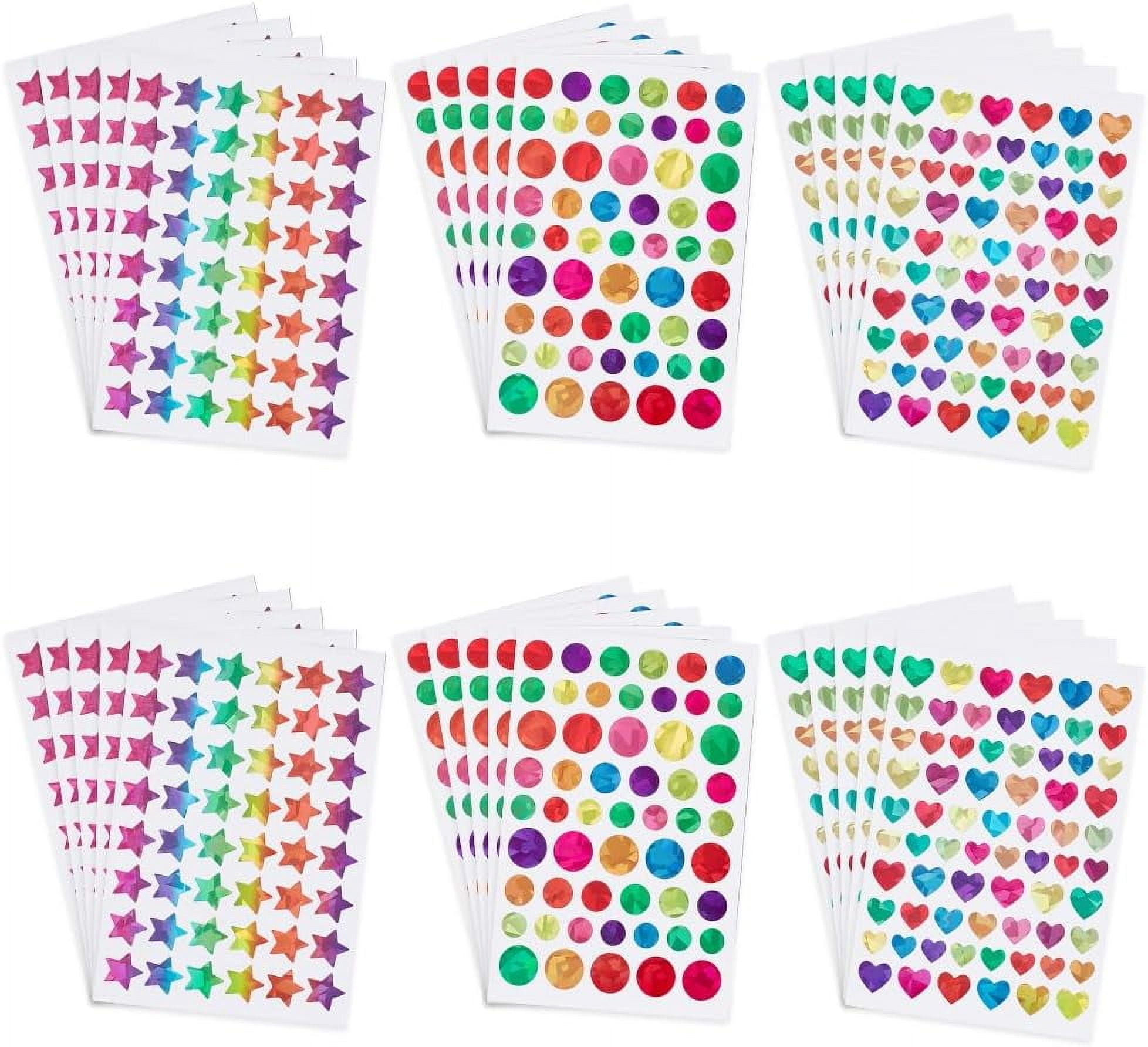 1 Set 30 Sheets 3 Styles Holographic Rainbow Small Round & Star & Heart ...
