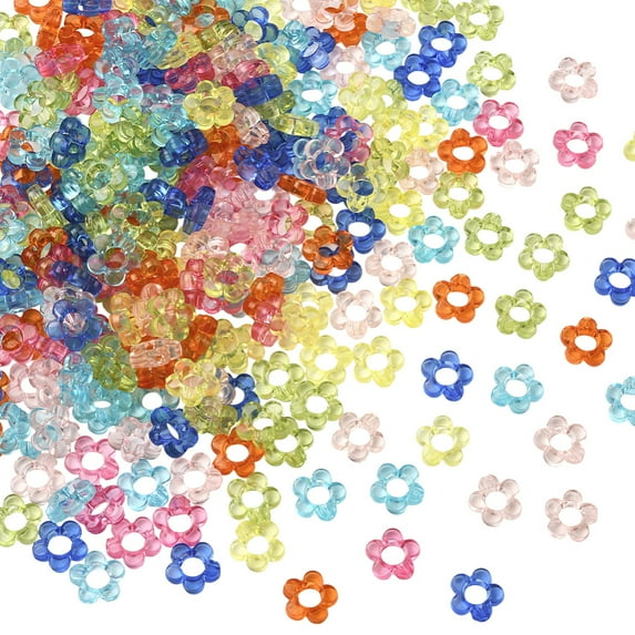 1 Set 300Pcs Transparent Acrylic Bead Frame Flower Mixed Color ...
