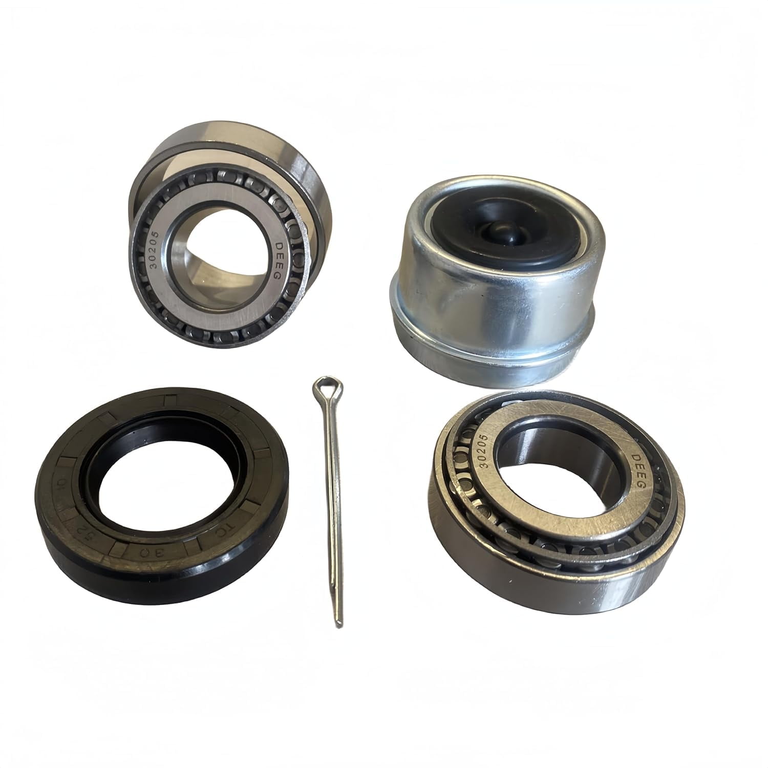1 Set 30205 Bearings Fits 25mm Axles Trailer Wheel Hub Kit,TC30x52x10mm ...