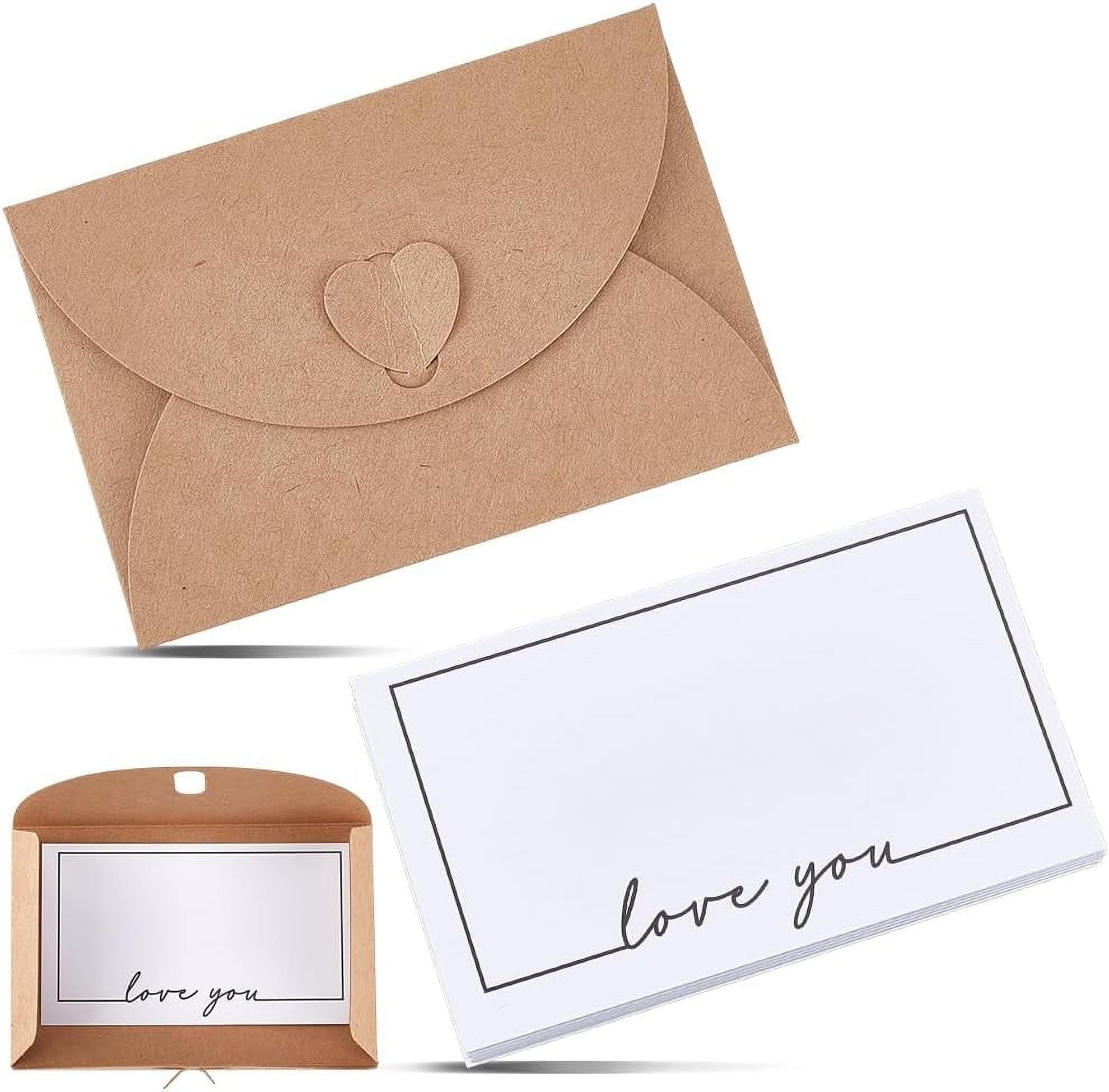1 Set 30PCS Mini Envelopes with Heart Shaped Clasp Envelopes with Cards ...