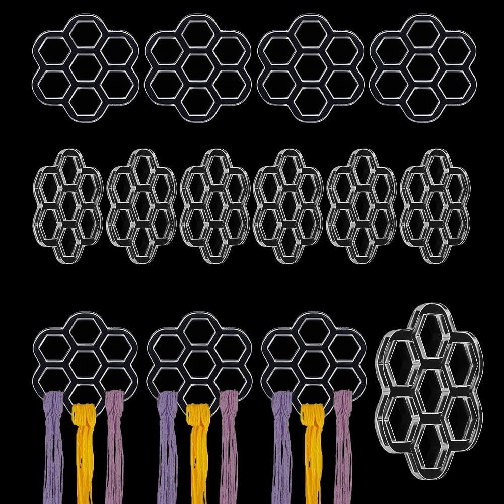 1 Set 30Pcs Acrylic Thread Winding Boards Floss Bobbin Thread Organizer ...