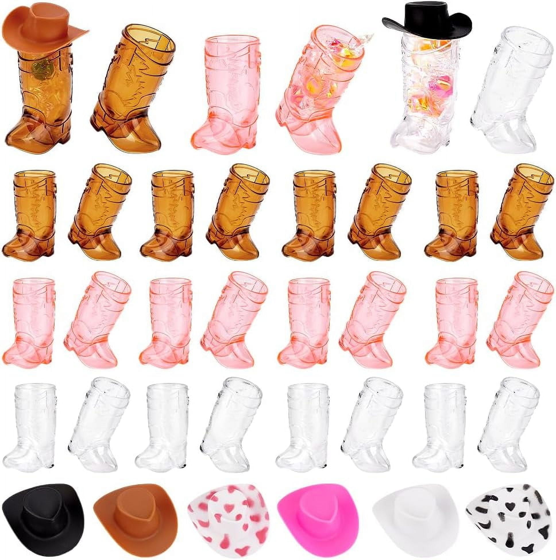 1 Set 30Pcs Plastic Mini Cowboy Boot Shot Glass Cups Cowgirl Party ...