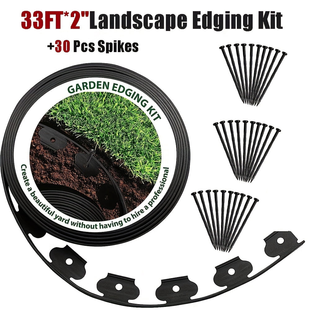 1 Set 33FT*2'' Garden Landscape Edging Kit, Garden Edging Coil Comes ...