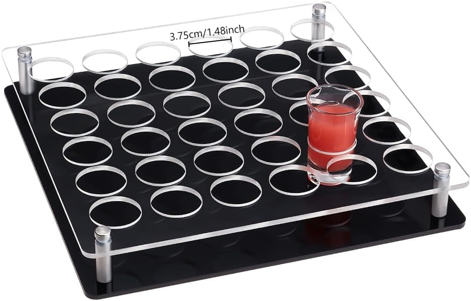 1 Set 36 Shot Glass Tray Holder Acrylic Shot Glasses Holders Wine Glass ...